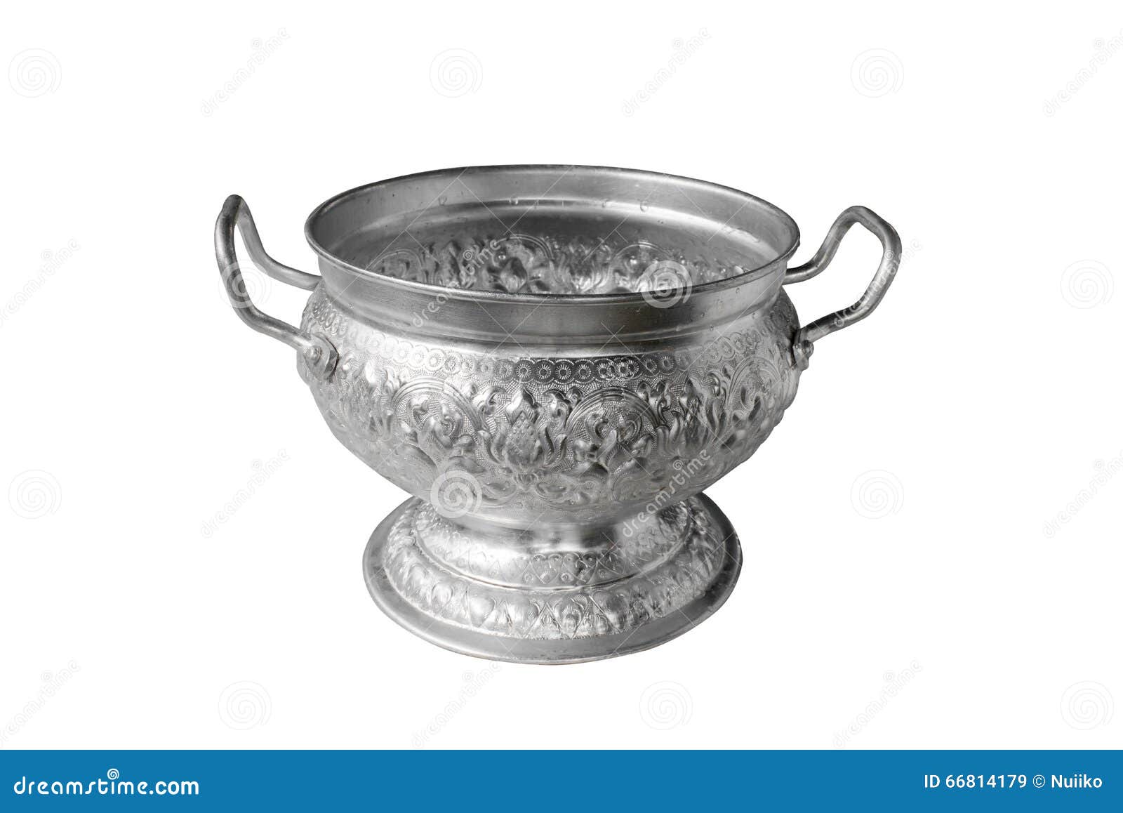 Silver Rice Bowl with Clipping Path Stock Image - Image of retro, asian ...