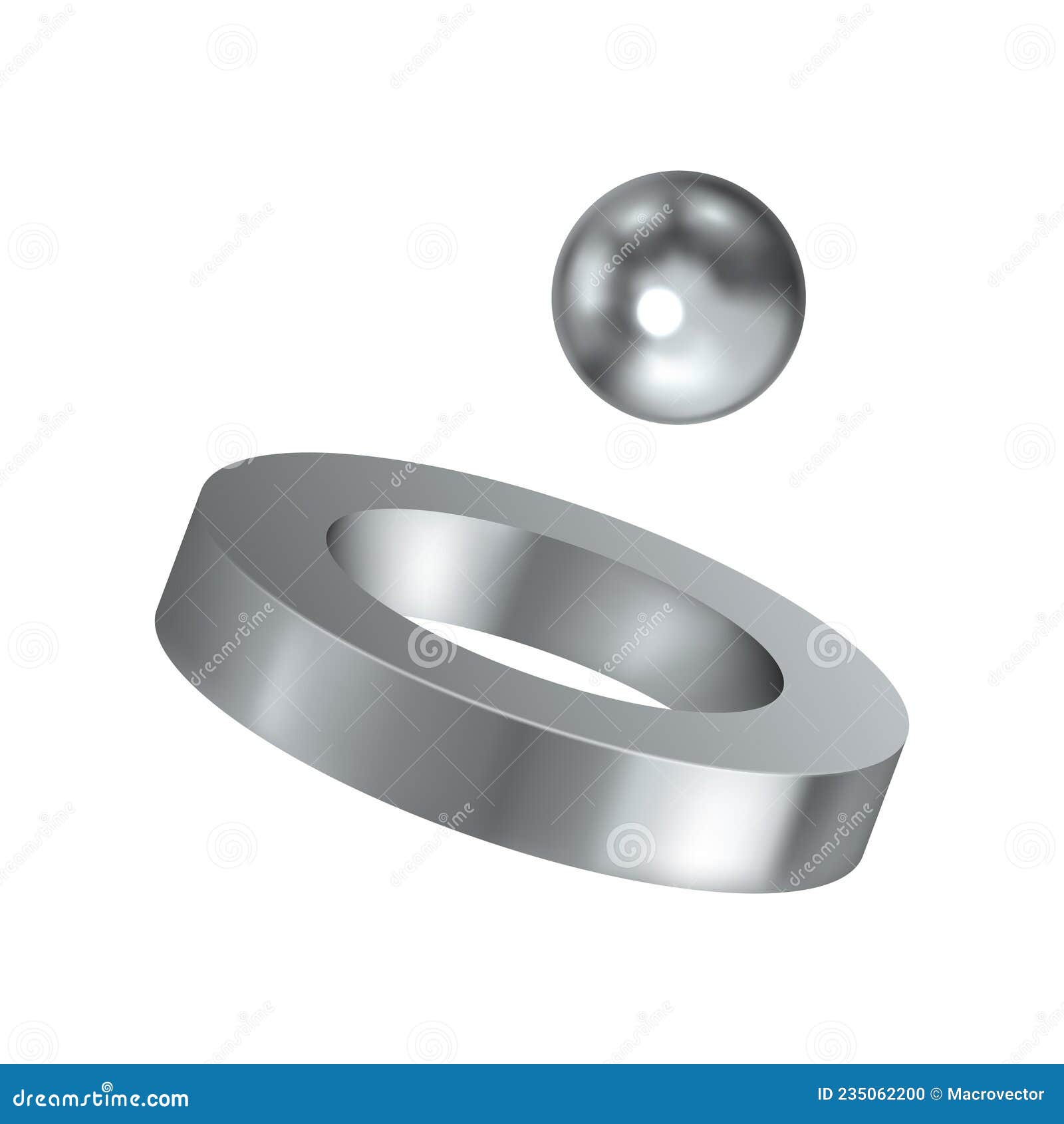 Silver Ring Ball Composition Stock Vector - Illustration of volume ...