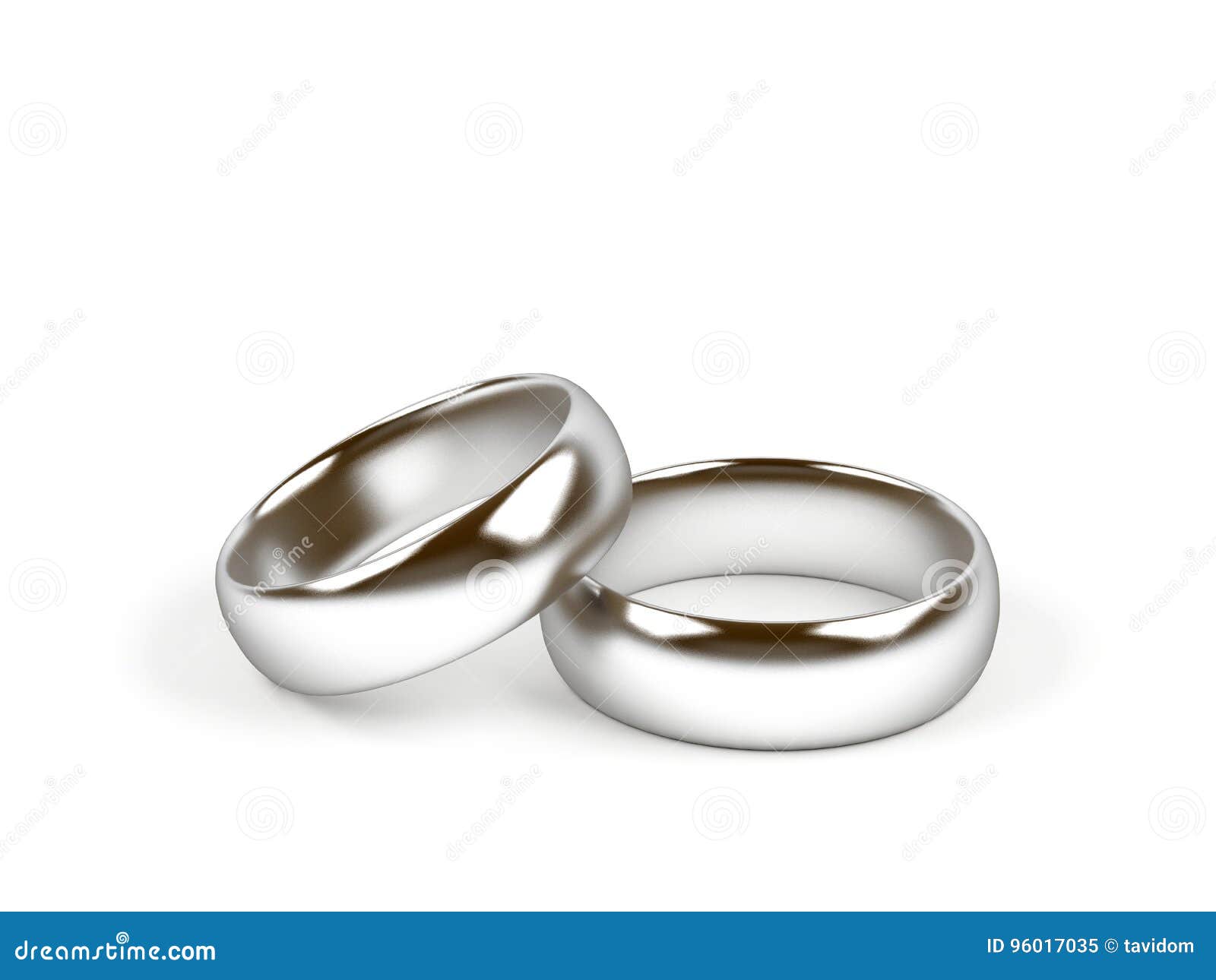 Silver Rings on White Background. 3d Image Stock Illustration ...