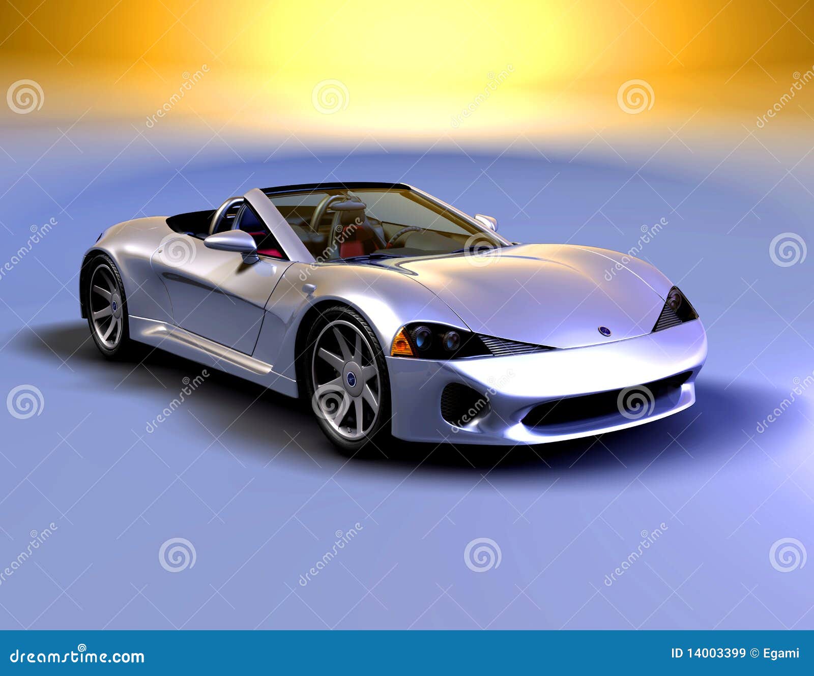Silver Roadster Front View 2 Stock Illustration - Illustration of drop ...
