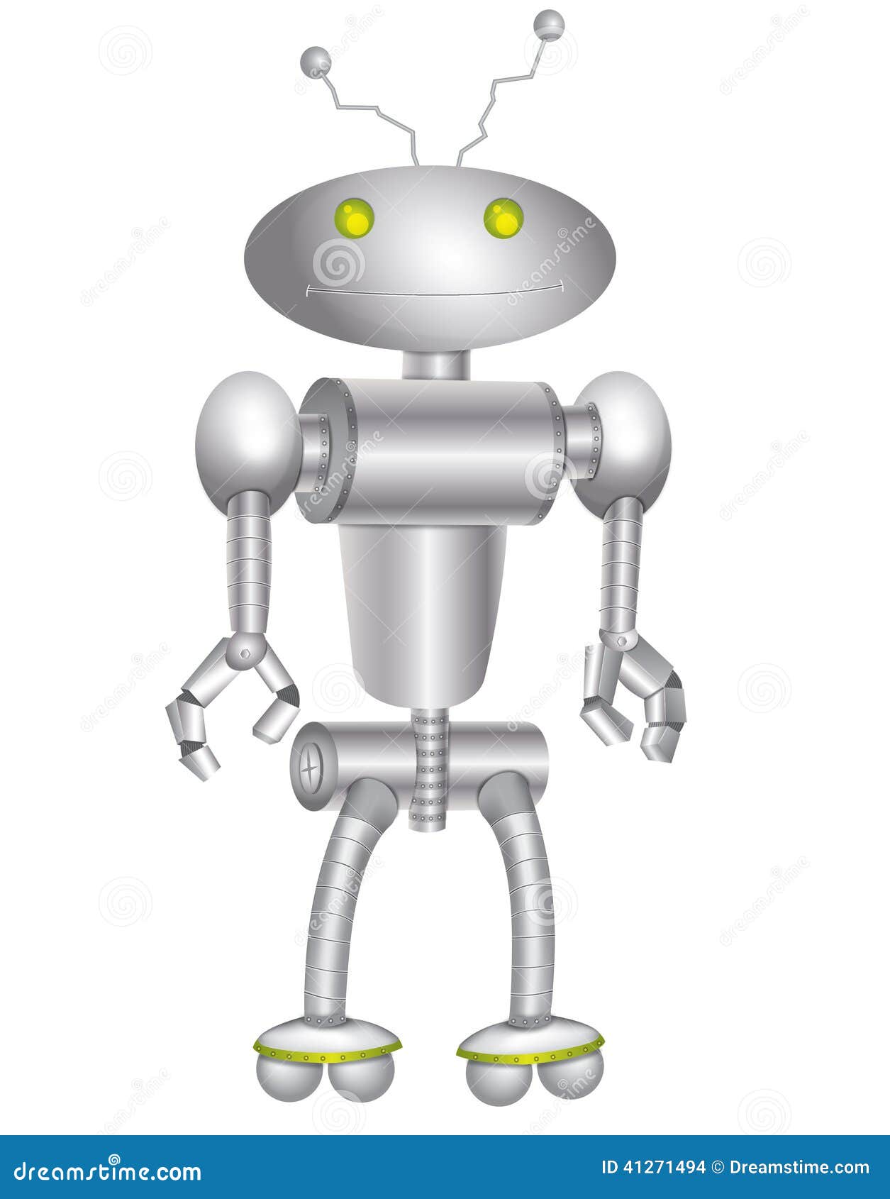 Silver Robot stock illustration. Illustration of green - 41271494