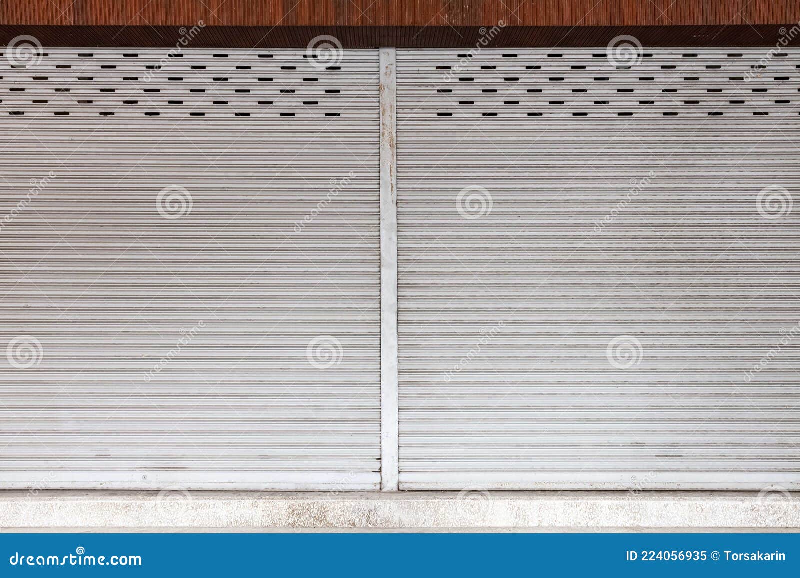 Silver Roller Shutter Door of the Store is Closed Stock Image - Image ...