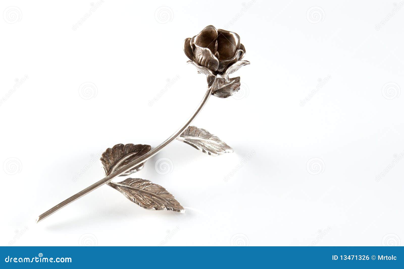 Silver Rose Flower On Gold Background. Luxury And Success. Metallized ...