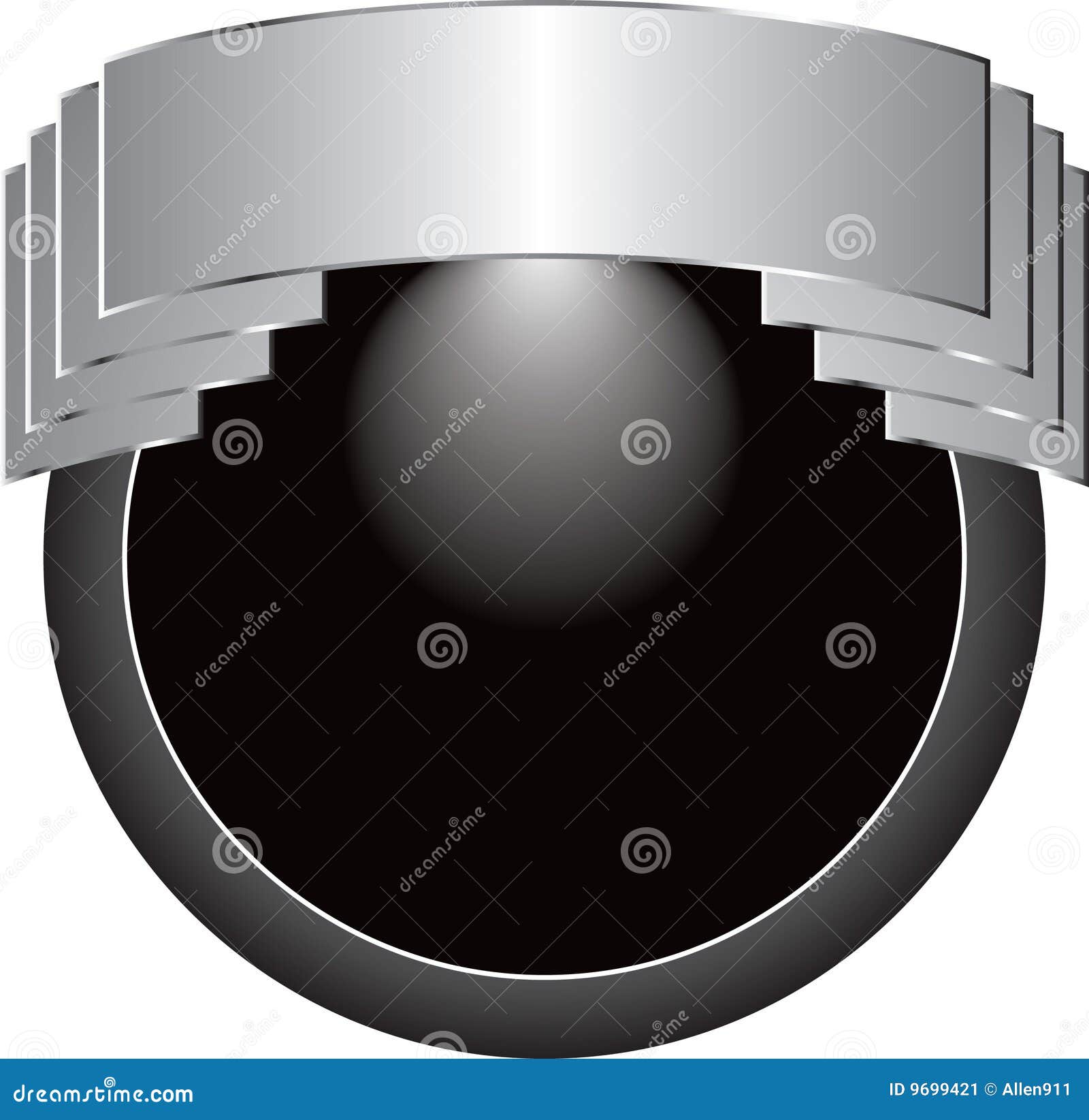 Silver round crest stock vector. Illustration of banner - 9699421