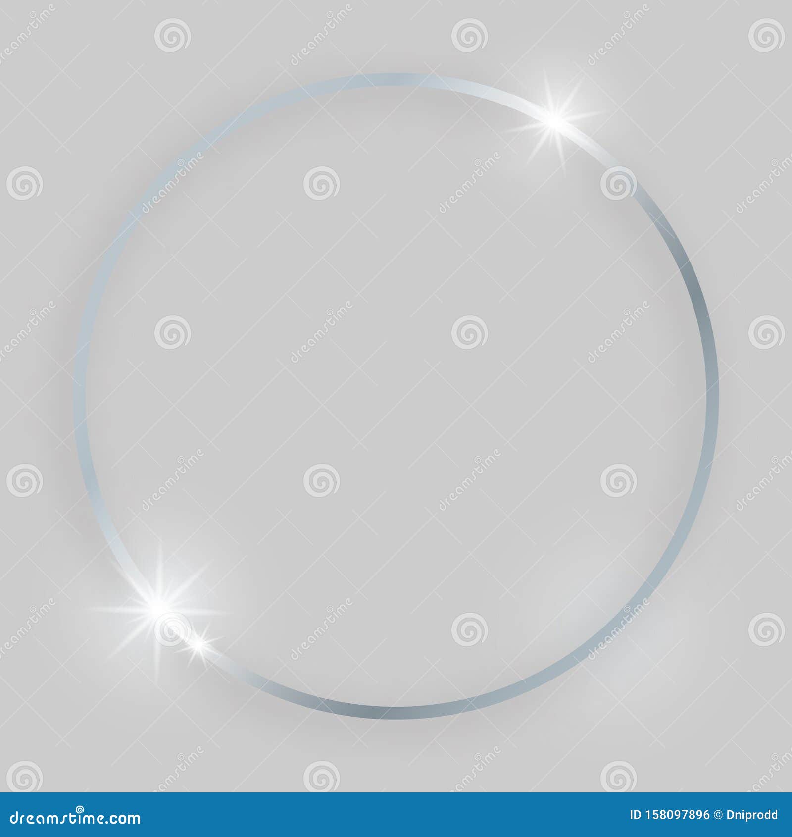Silver Round Shiny Frame with Glowing Effects Stock Vector ...