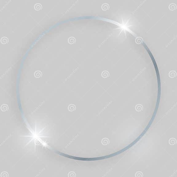 Silver Round Shiny Frame with Glowing Effects Stock Vector ...
