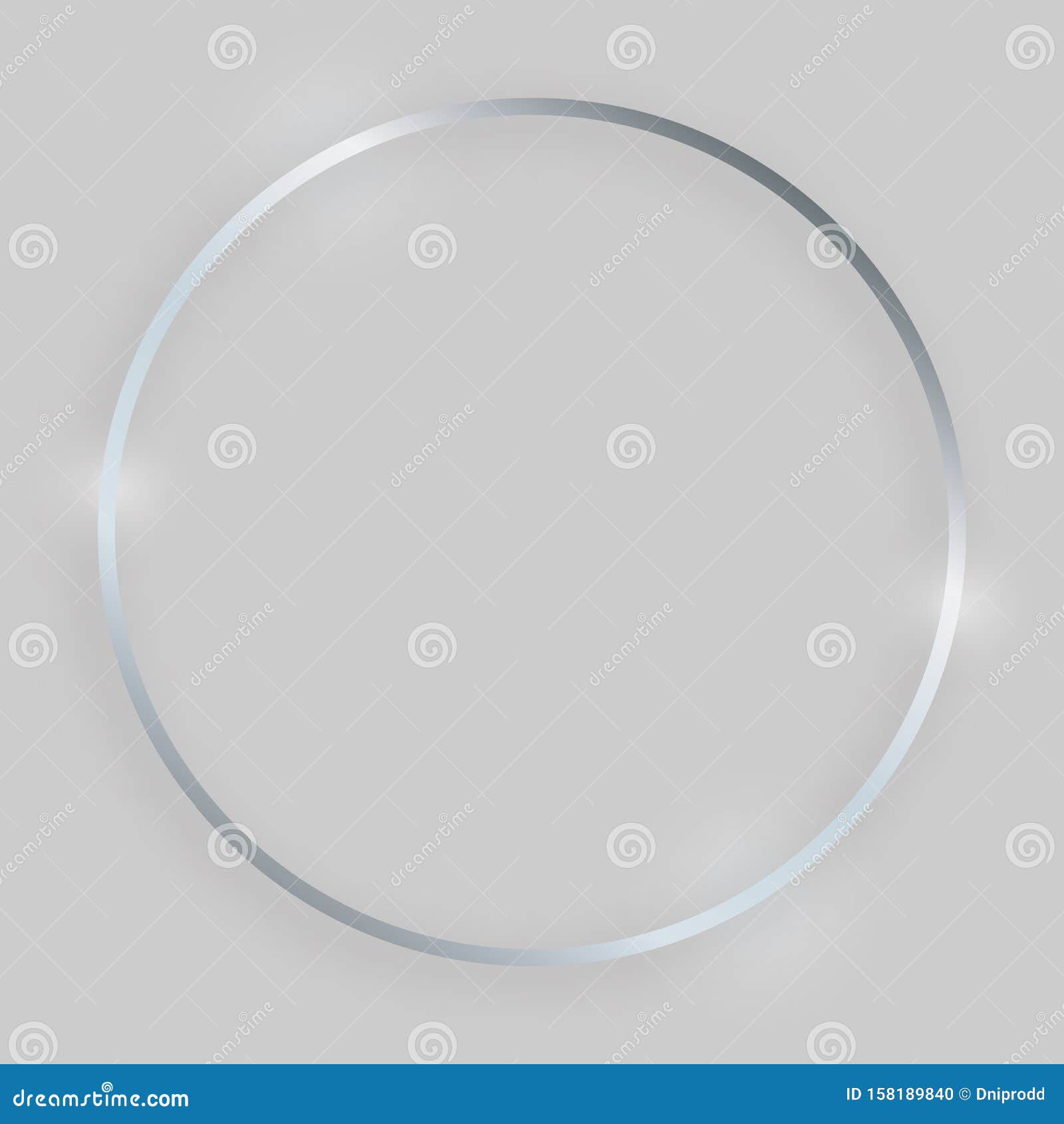 Silver Round Shiny Frame with Glowing Effects Stock Vector ...