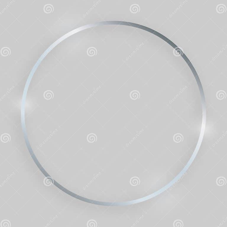 Silver Round Shiny Frame with Glowing Effects Stock Vector ...