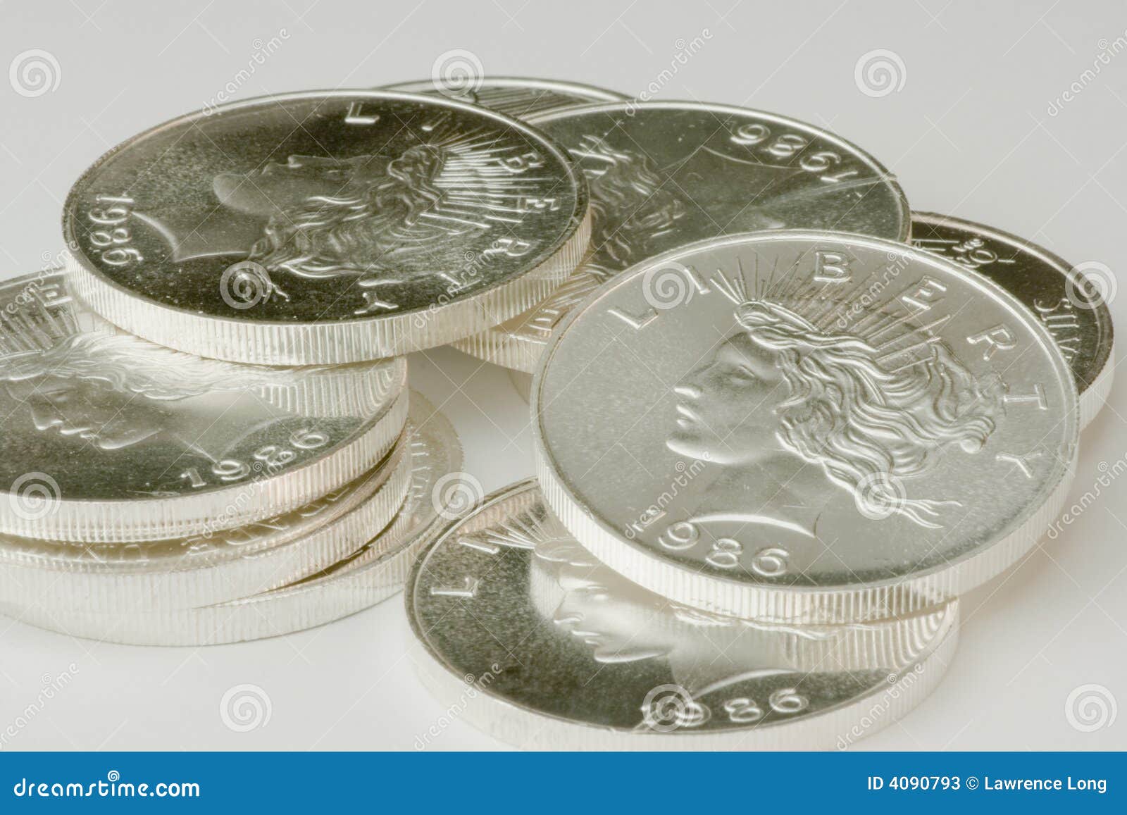 Silver rounds stock image. Image of rounds, security, investment - 4090793