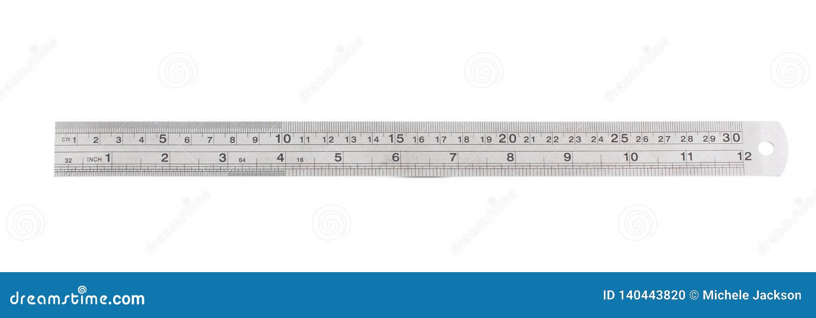 Silver Ruler on White Background Stock Photo - Image of accuracy ...