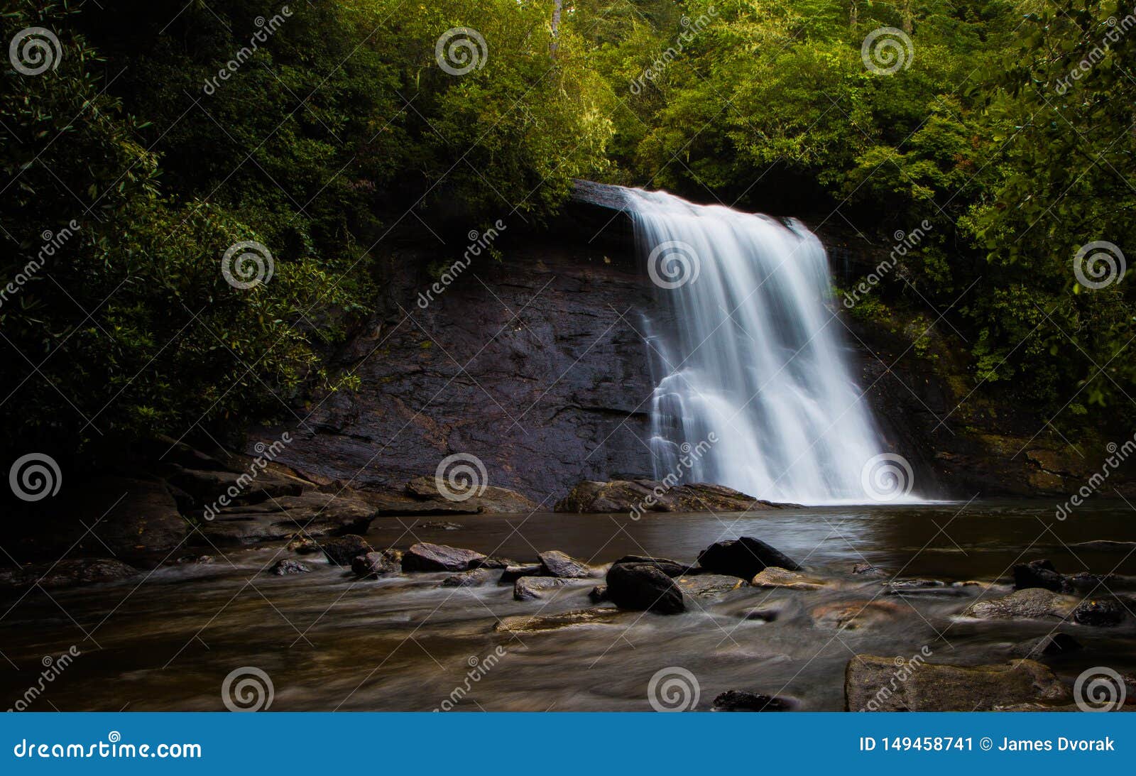 Silver Run Waterfall in the Morning Stock Image - Image of river ...