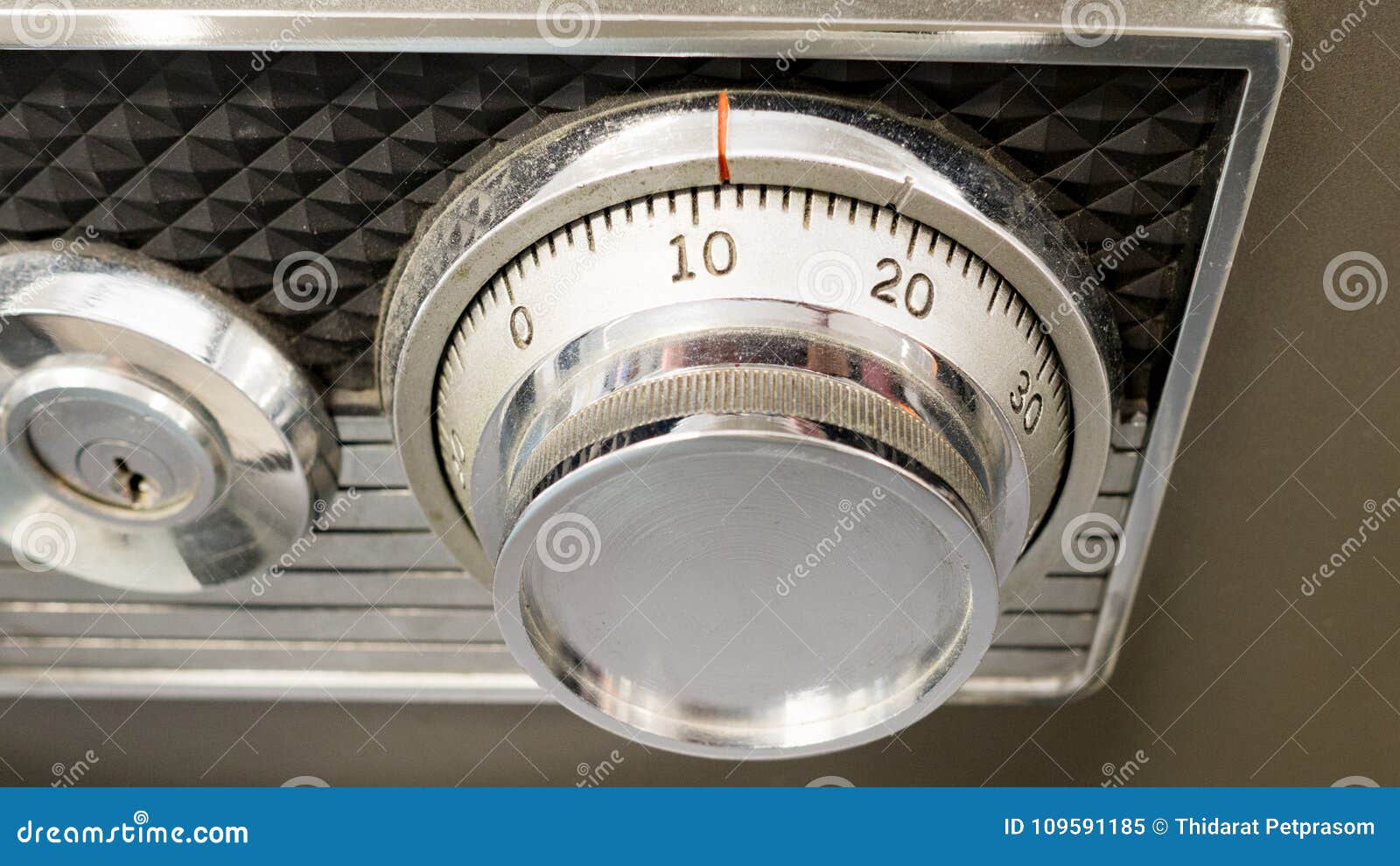 Silver Safe Lock Button or Safe Dial. Security Concept Stock Image ...