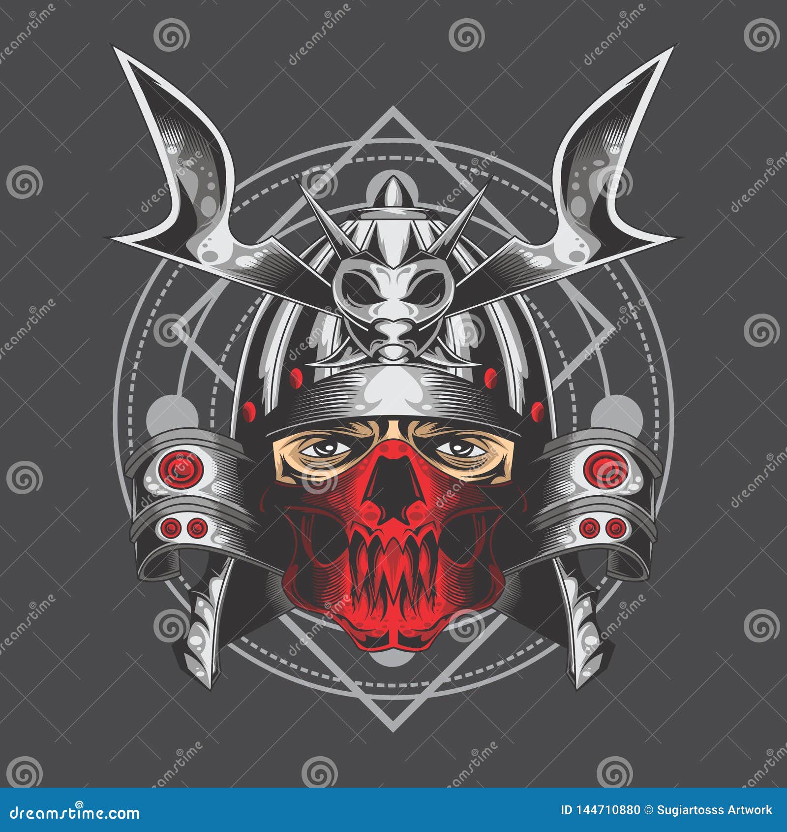 Silver samurai stock vector. Illustration of heritage - 144710880