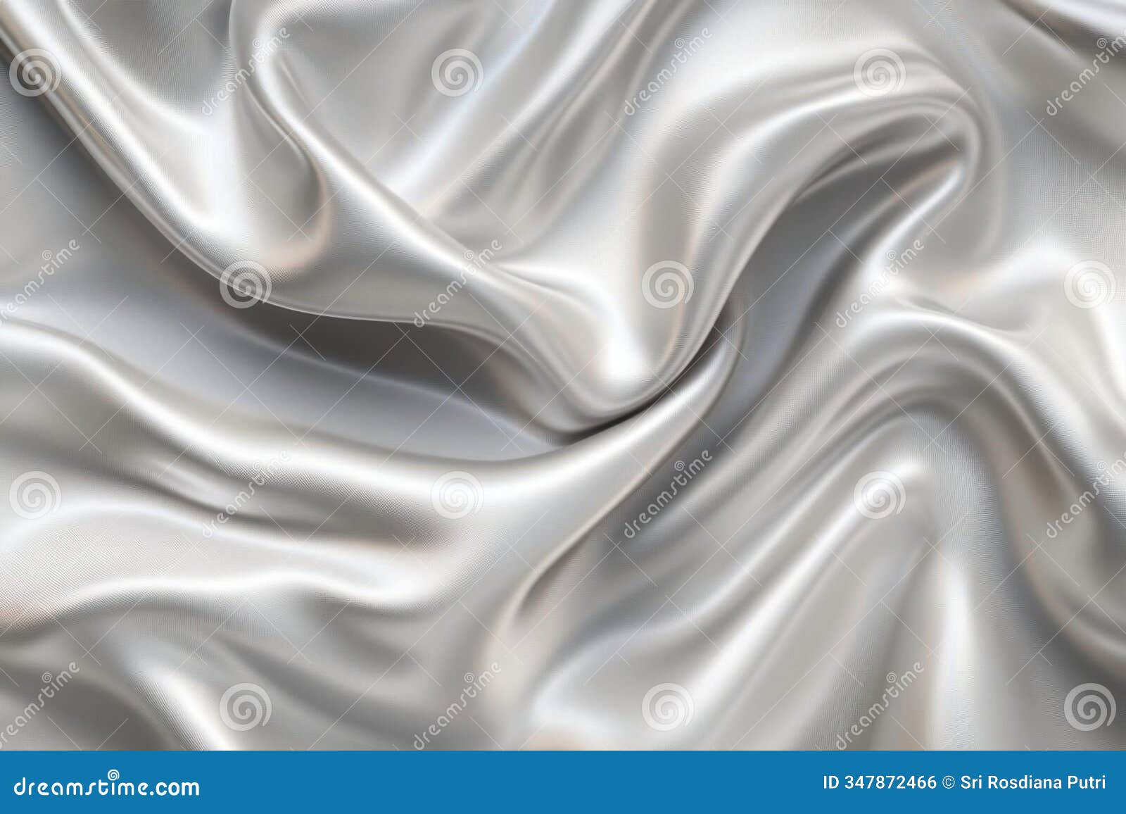 Silver Satin Drapes Flow Gracefully, Elegant Fabric Texture, Smooth ...