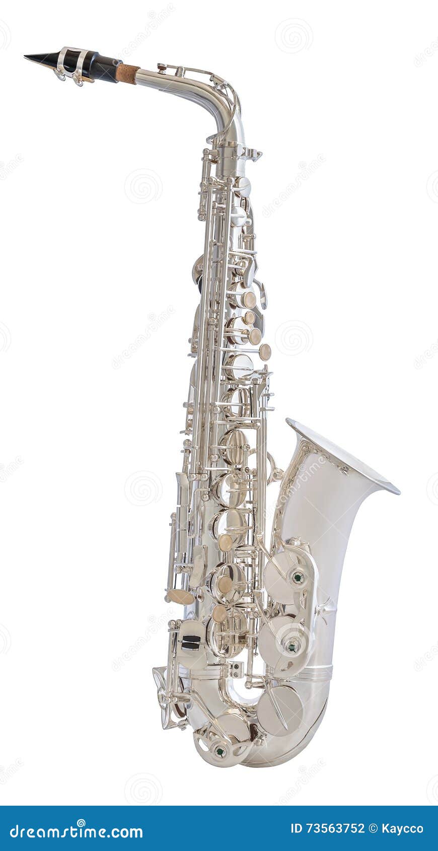 Silver Saxophone Isolated on White Background Stock Photo - Image of ...