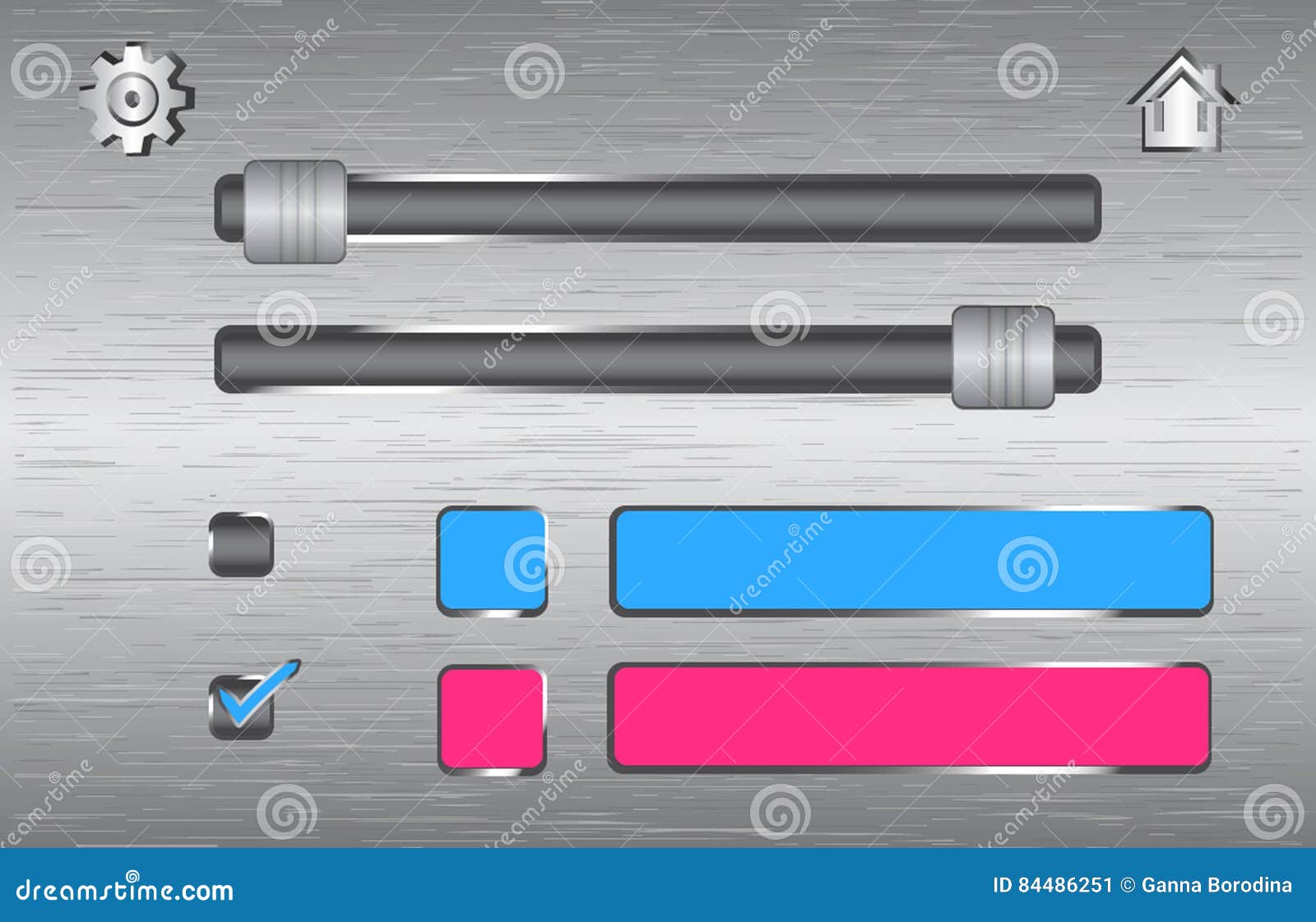 Game Gui Settings Menu Scrolls and Buttons Stock Vector - Illustration ...