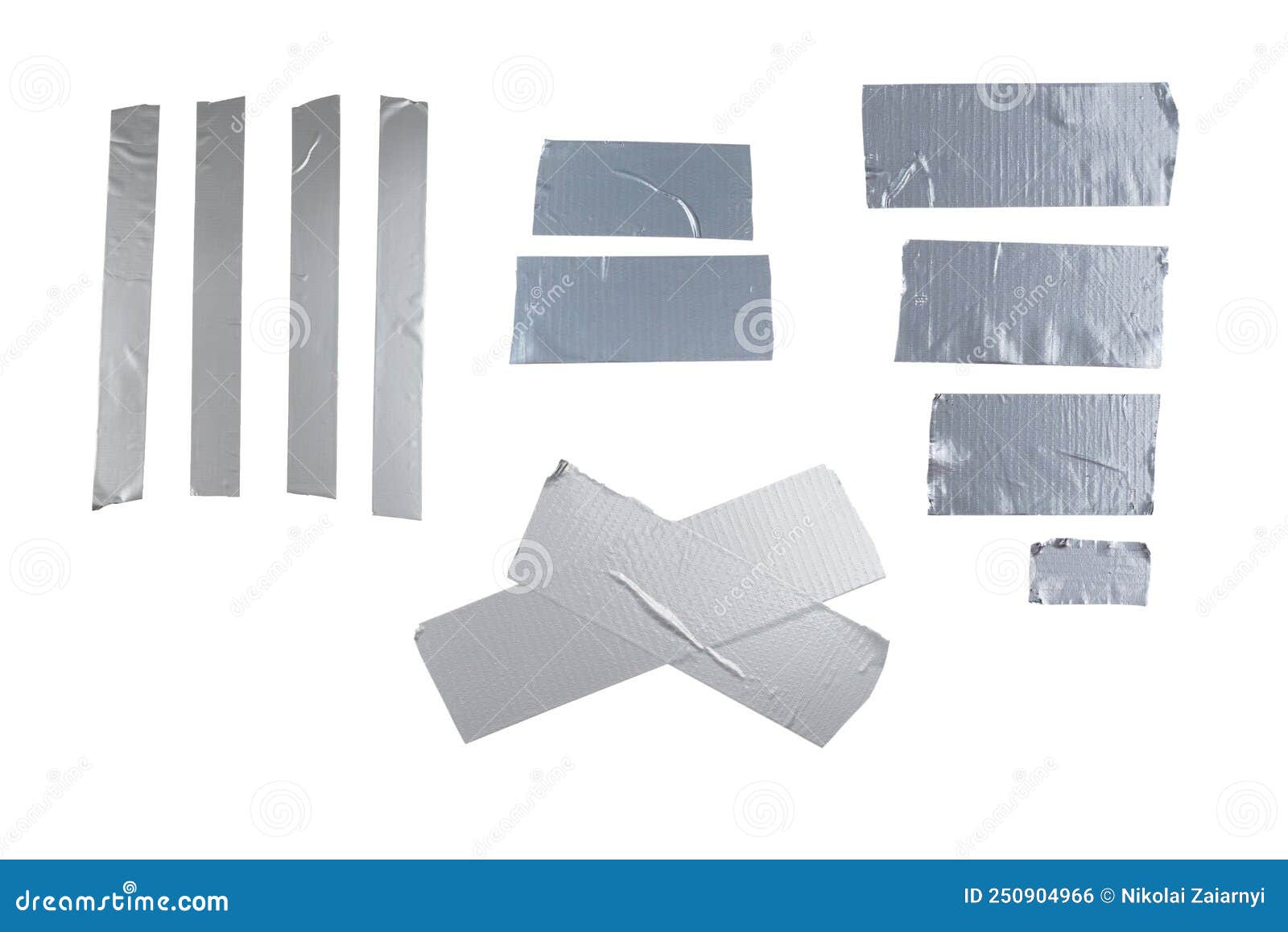 Silver Scotch Tape Pieces Isolated on White Background Stock Photo ...