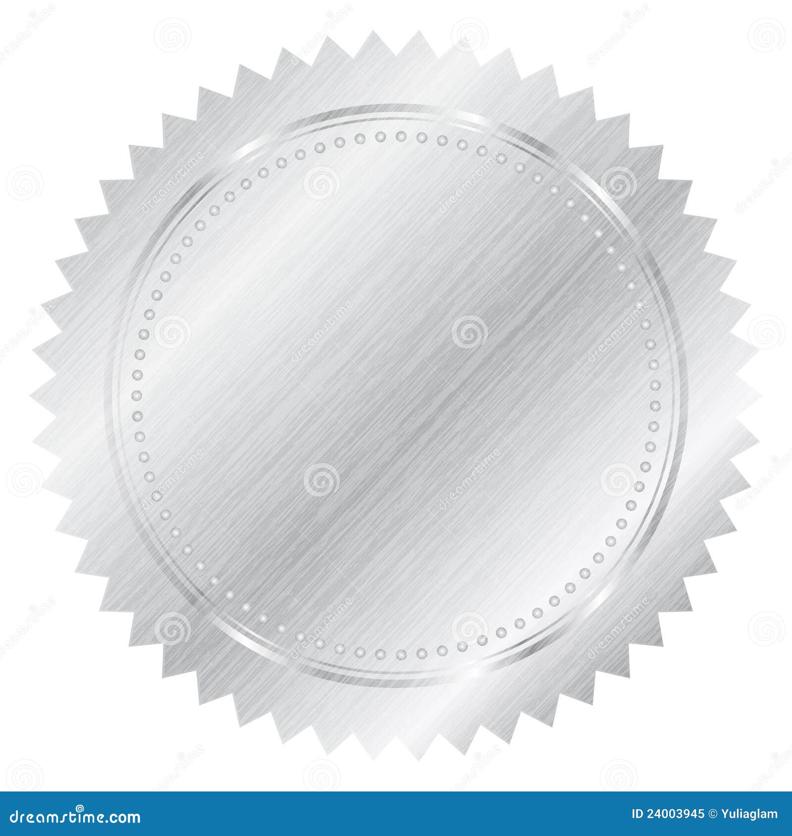 Silver seal stock vector. Illustration of medal, certificate - 24003945