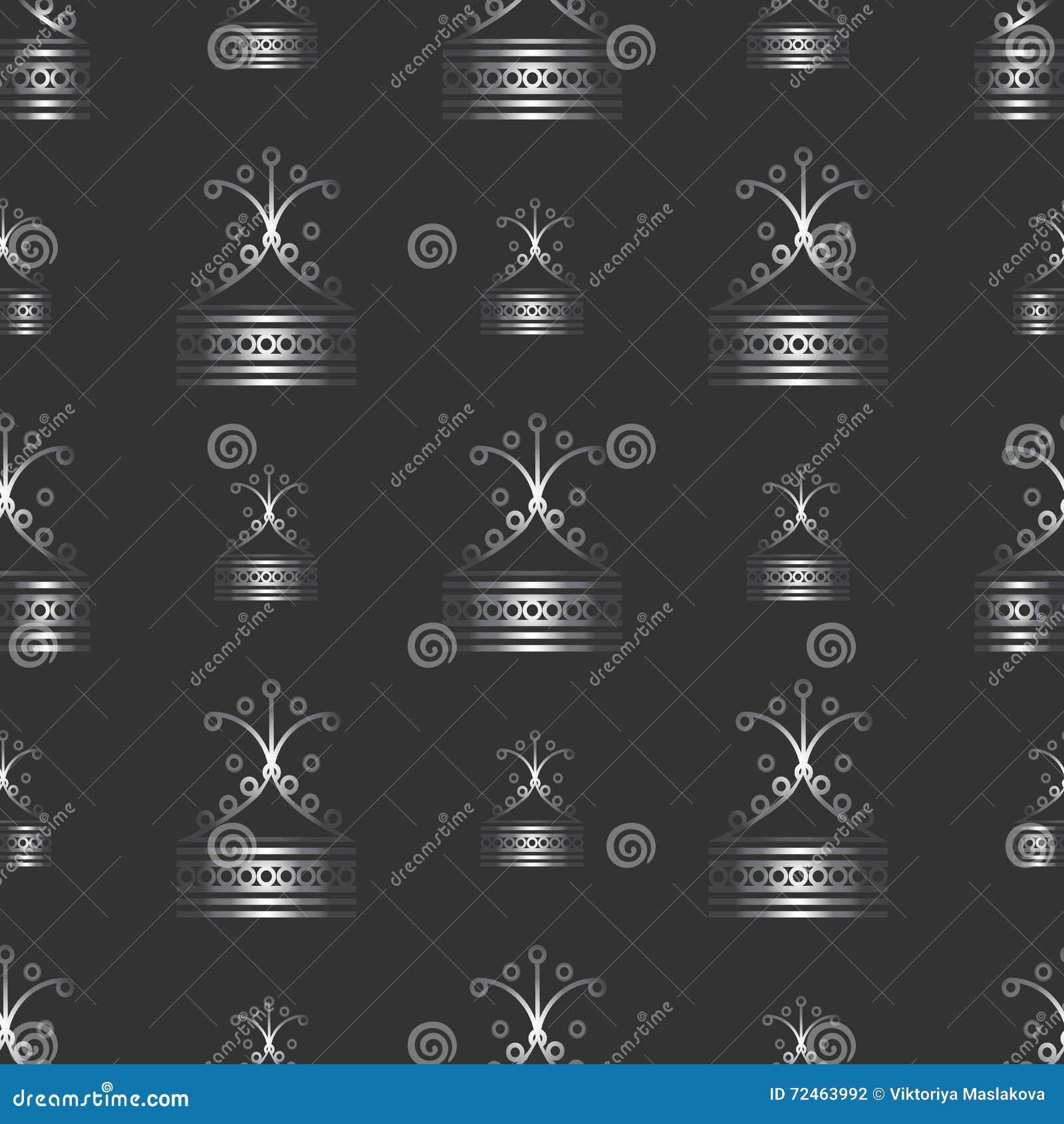 Silver seamless pattern stock vector. Illustration of iron - 72463992