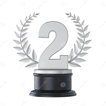 Silver Second Place Trophy stock illustration. Illustration of ...