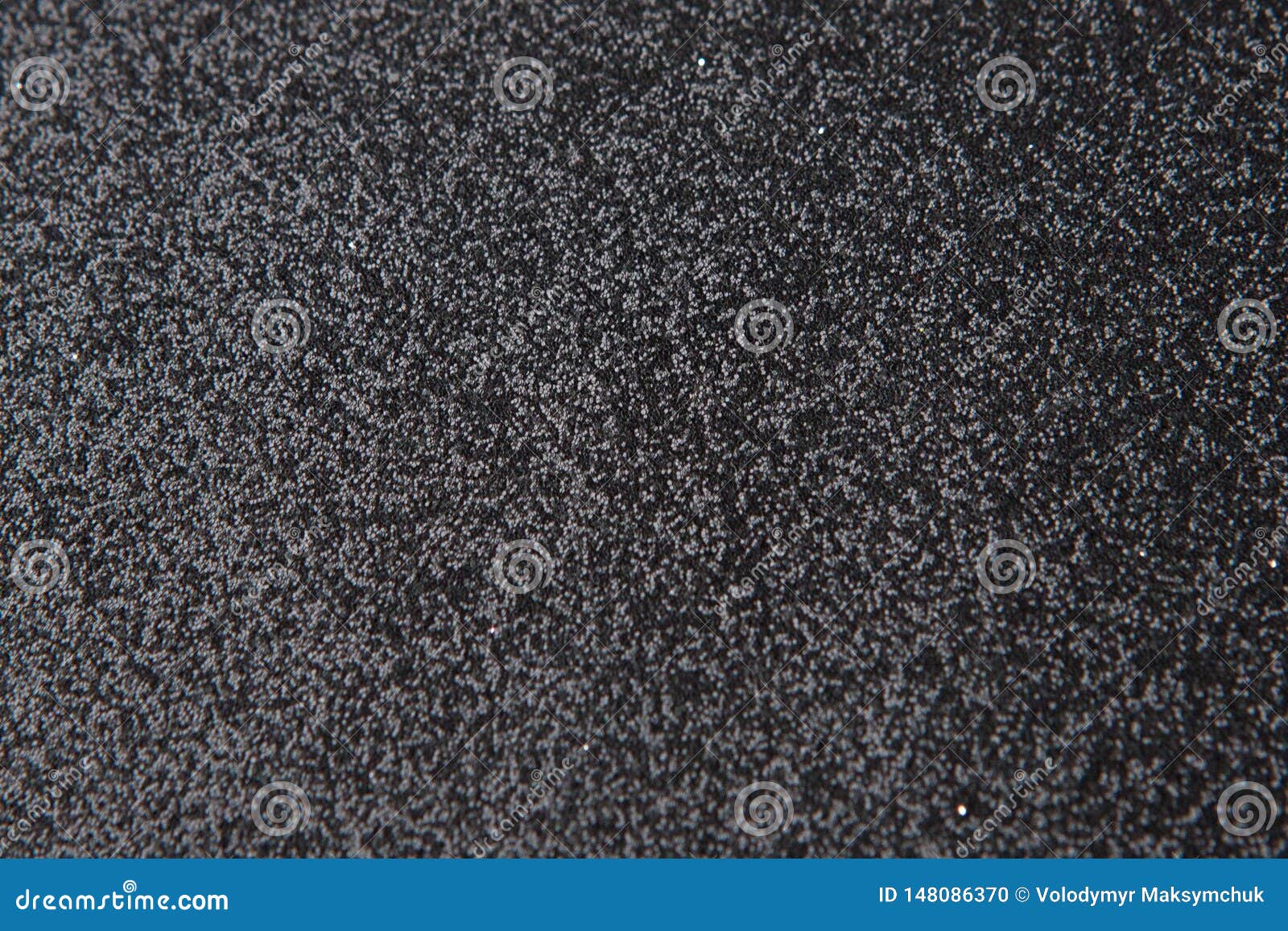 Silver Sequins Pattern. Sparkling Sequins on Black Wool Fabric As ...