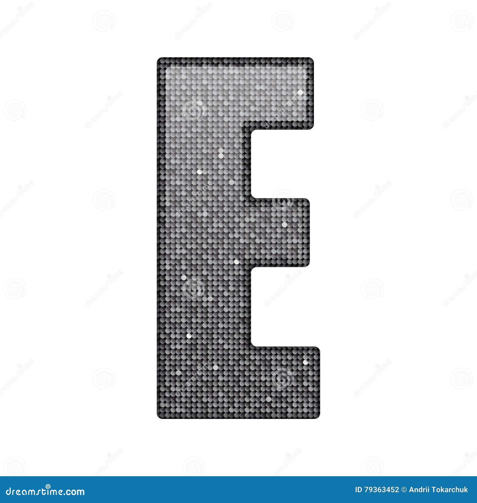 Silver Sequins Sings. Sequins Alphabet. Eps 10. Stock Vector ...