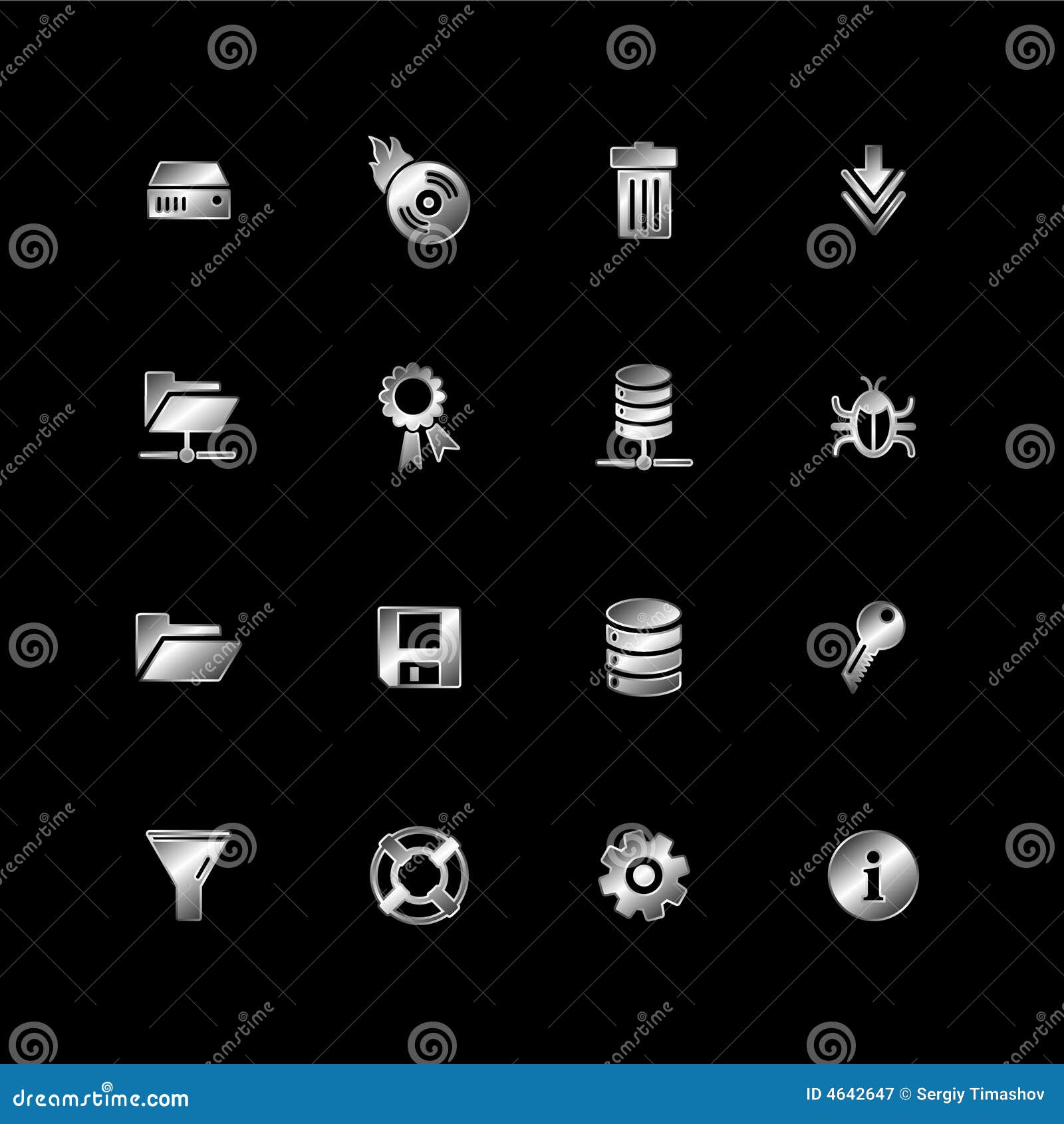 Silver server icons stock vector. Illustration of internet - 4642647