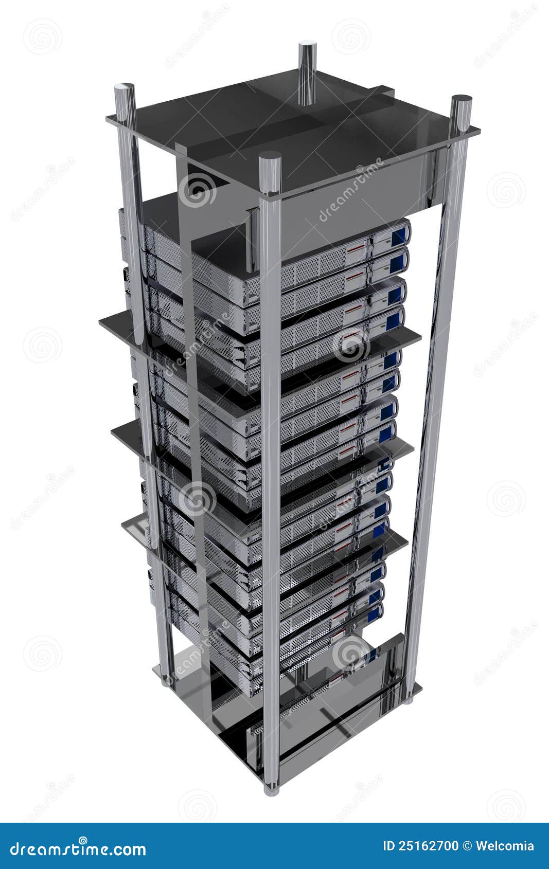 Silver Servers Rack stock illustration. Illustration of isolated - 25162700