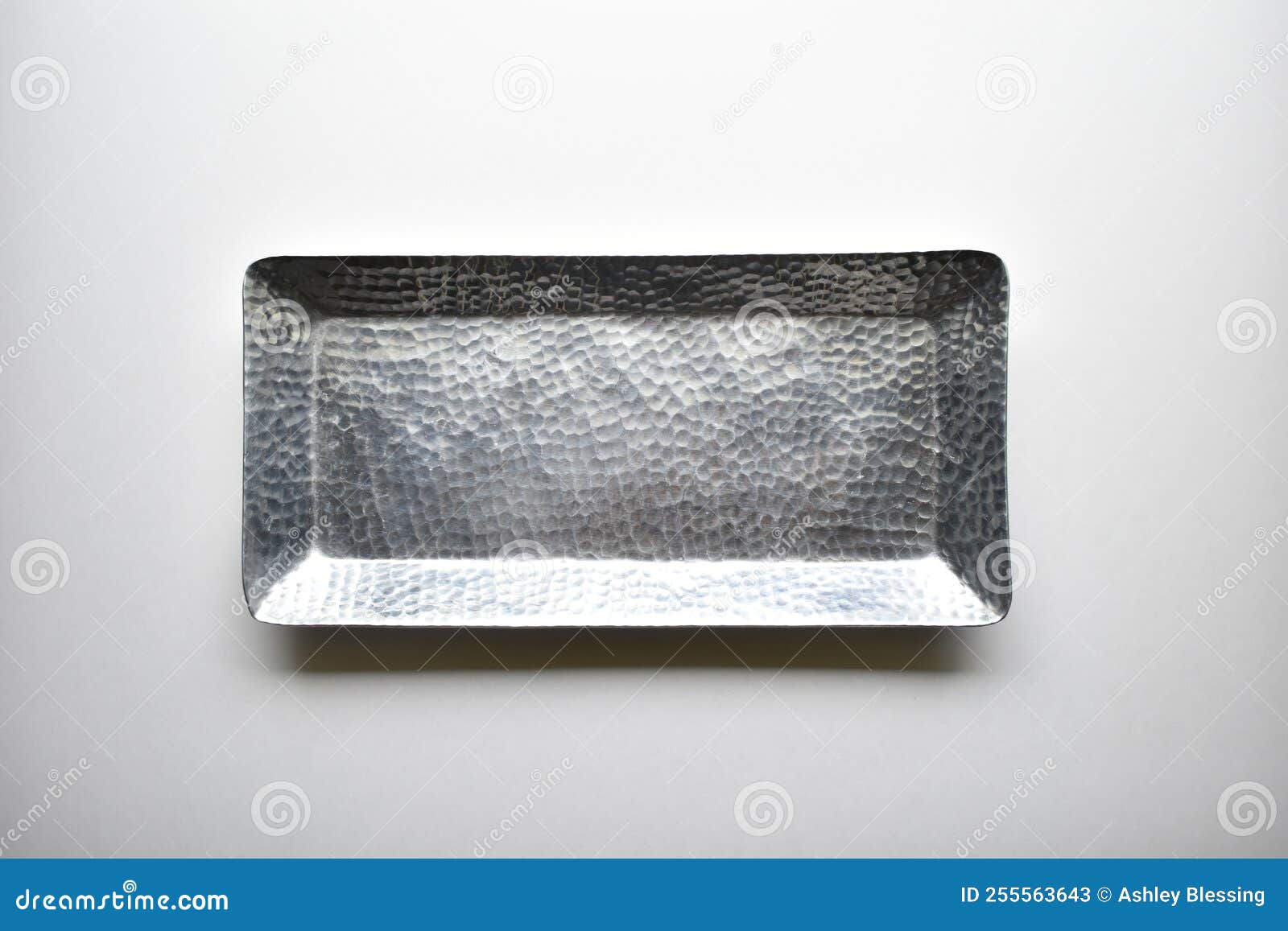 Rectangular Serving Dish Silver Tray White Background Stock Image ...