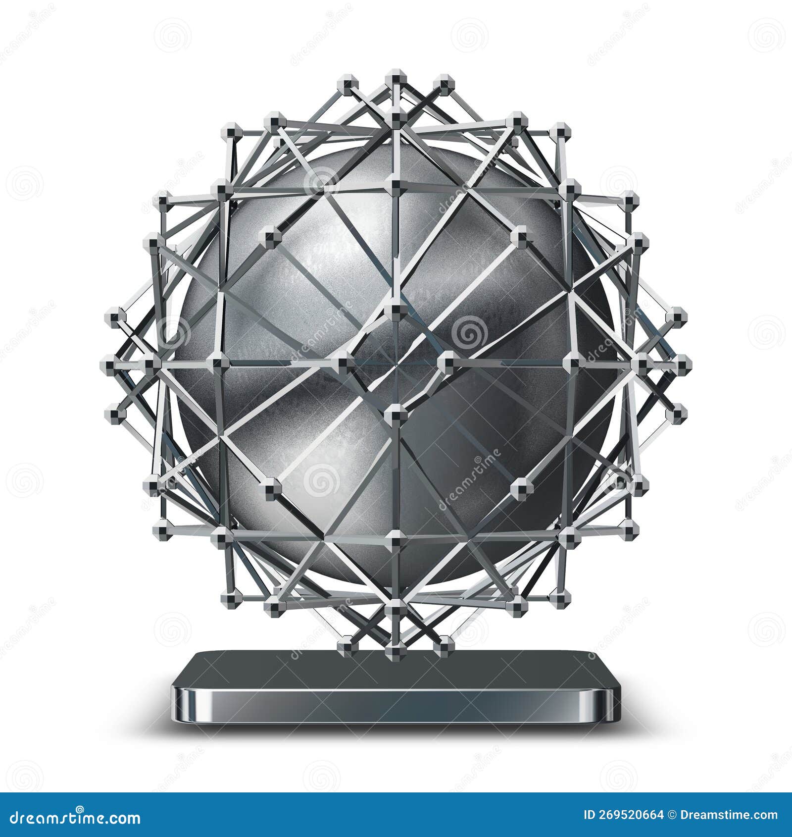 Silver Shape, Geometric Figure, Background, 3D Render, Unique Design ...