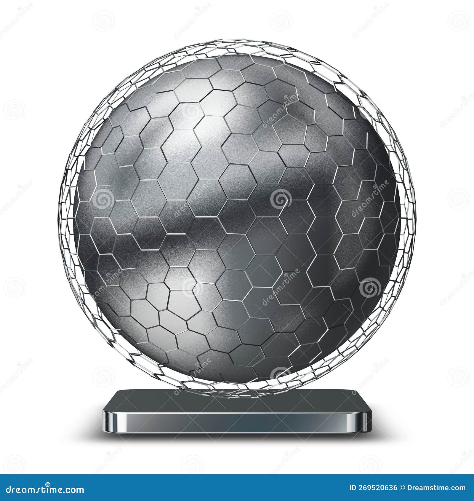 Silver Shape, Geometric Figure, Unique Design, 3D Render, Background ...