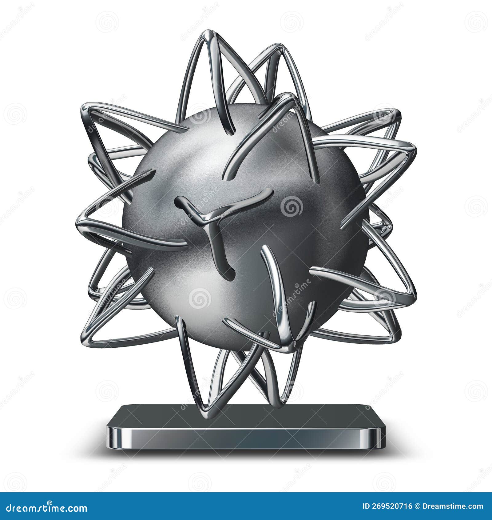 Silver Shape, Unique Design, 3D Render, Background, Geometric Figure ...