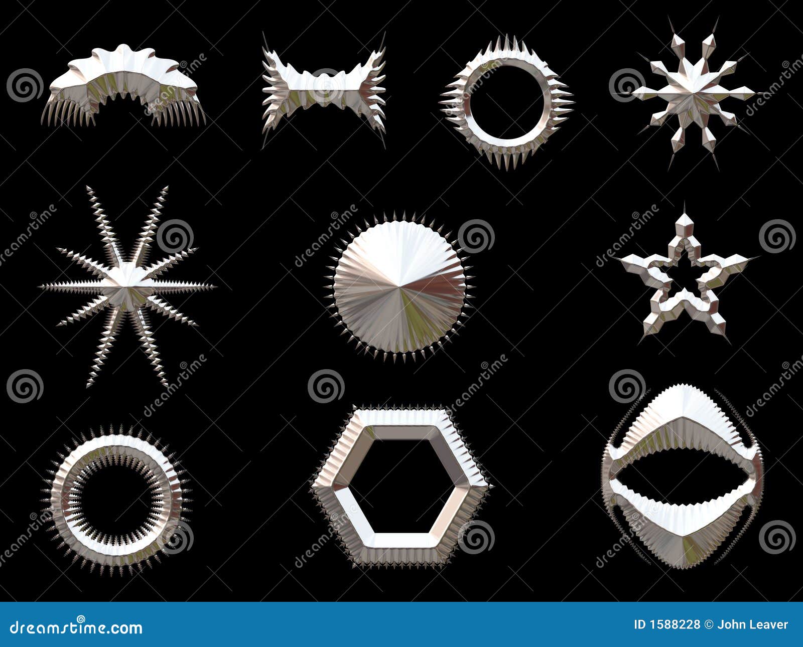 Silver shapes stock illustration. Illustration of rings - 1588228