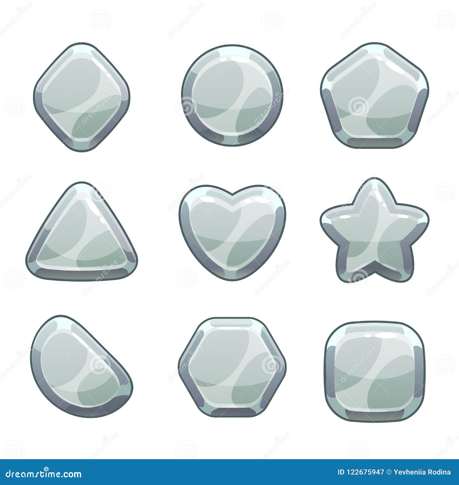 Silver shapes set. stock vector. Illustration of silver - 122675947