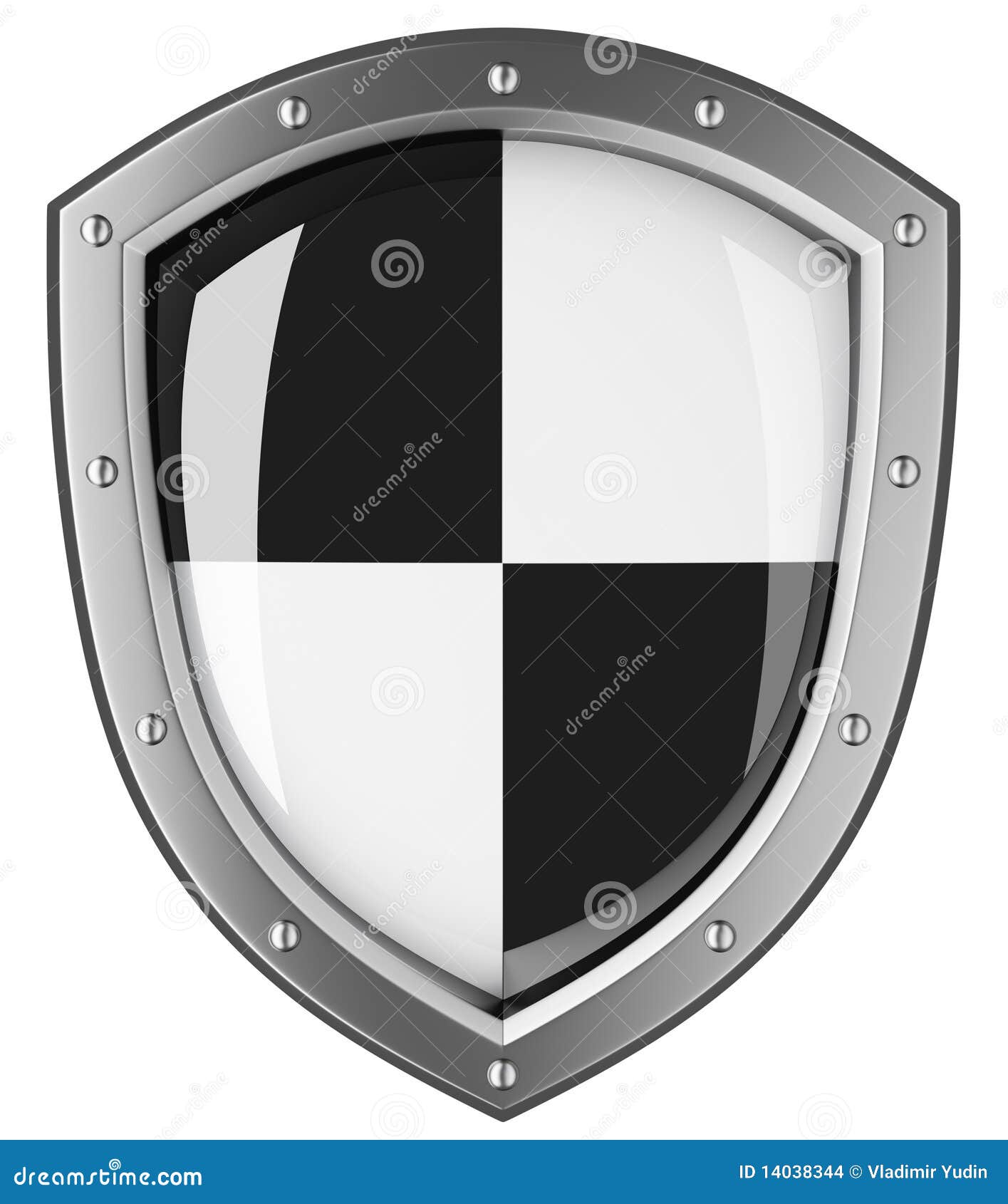 Silver shield. stock illustration. Illustration of dimension - 14038344
