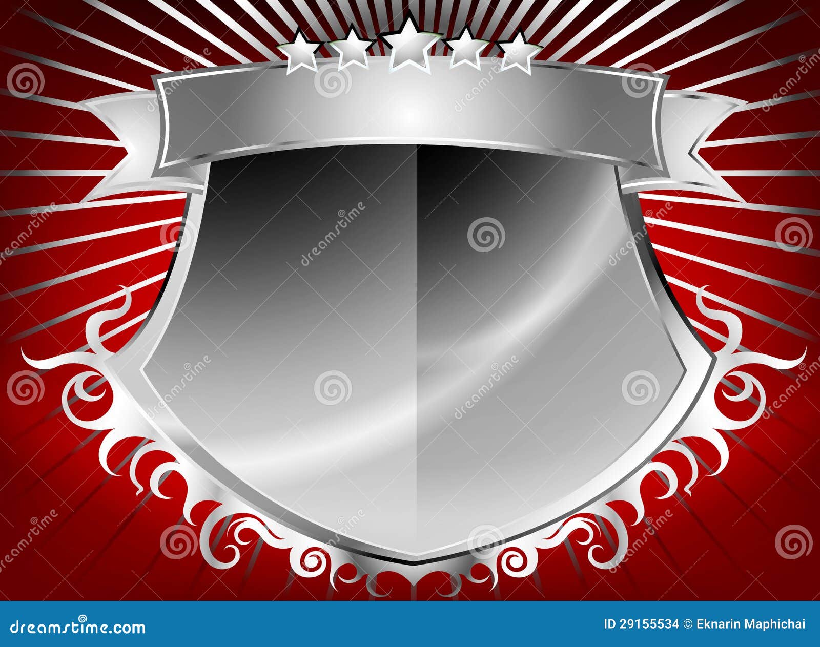 Silver shield stock illustration. Illustration of symbol - 29155534