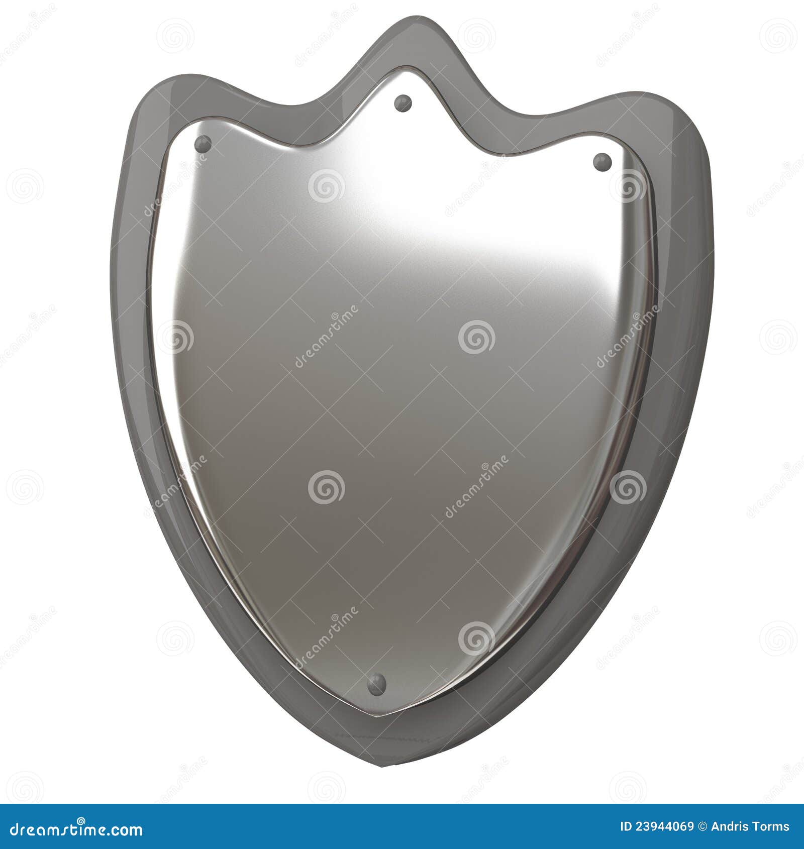 Silver shield 3d stock illustration. Illustration of silver - 23944069