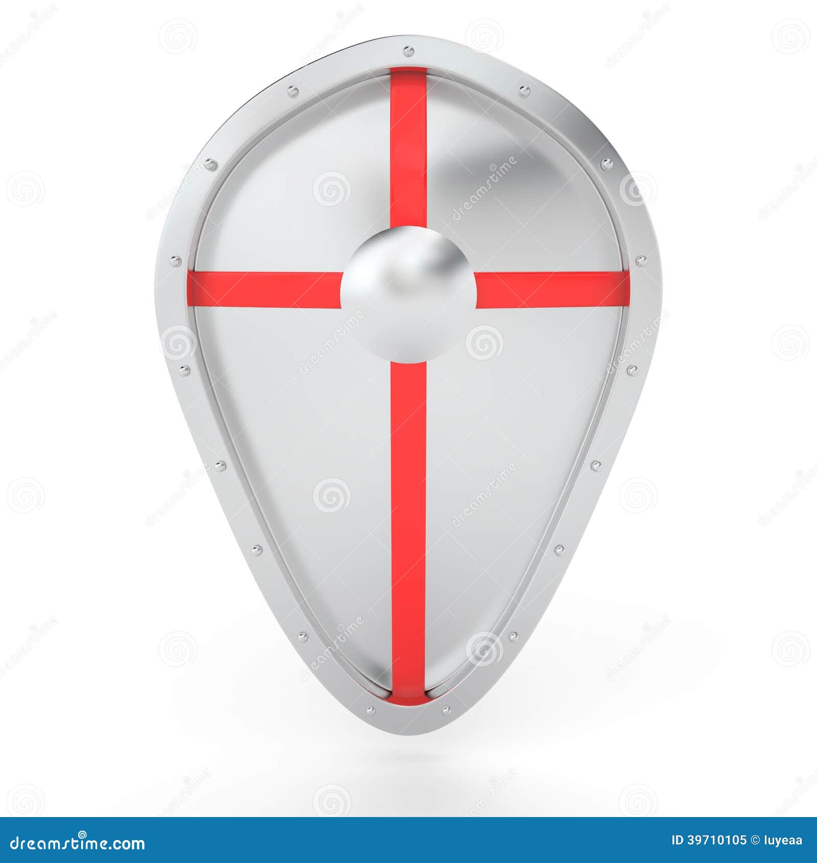 Silver shield, 3D stock illustration. Illustration of single - 39710105