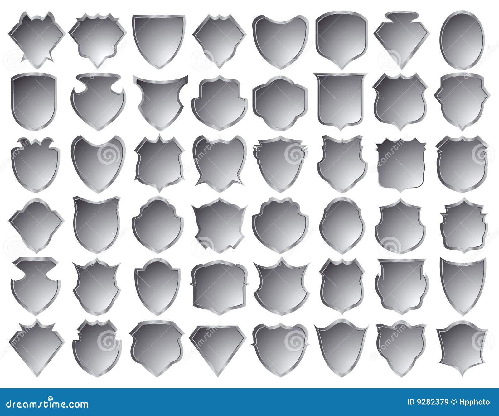 Silver shields stock illustration. Illustration of retro - 9282379