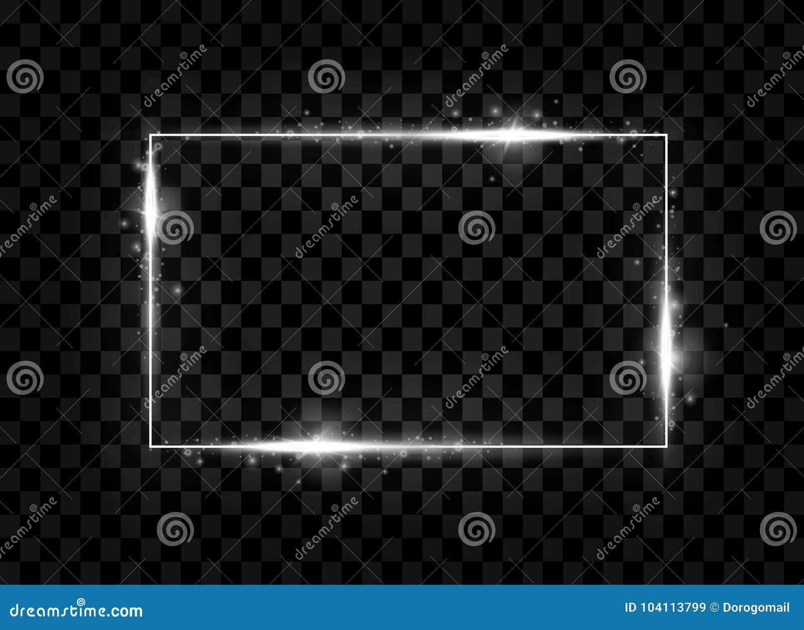 Shining Square Neon Sign. Purple And Blue Neon Frame. Dark Brick Wall ...