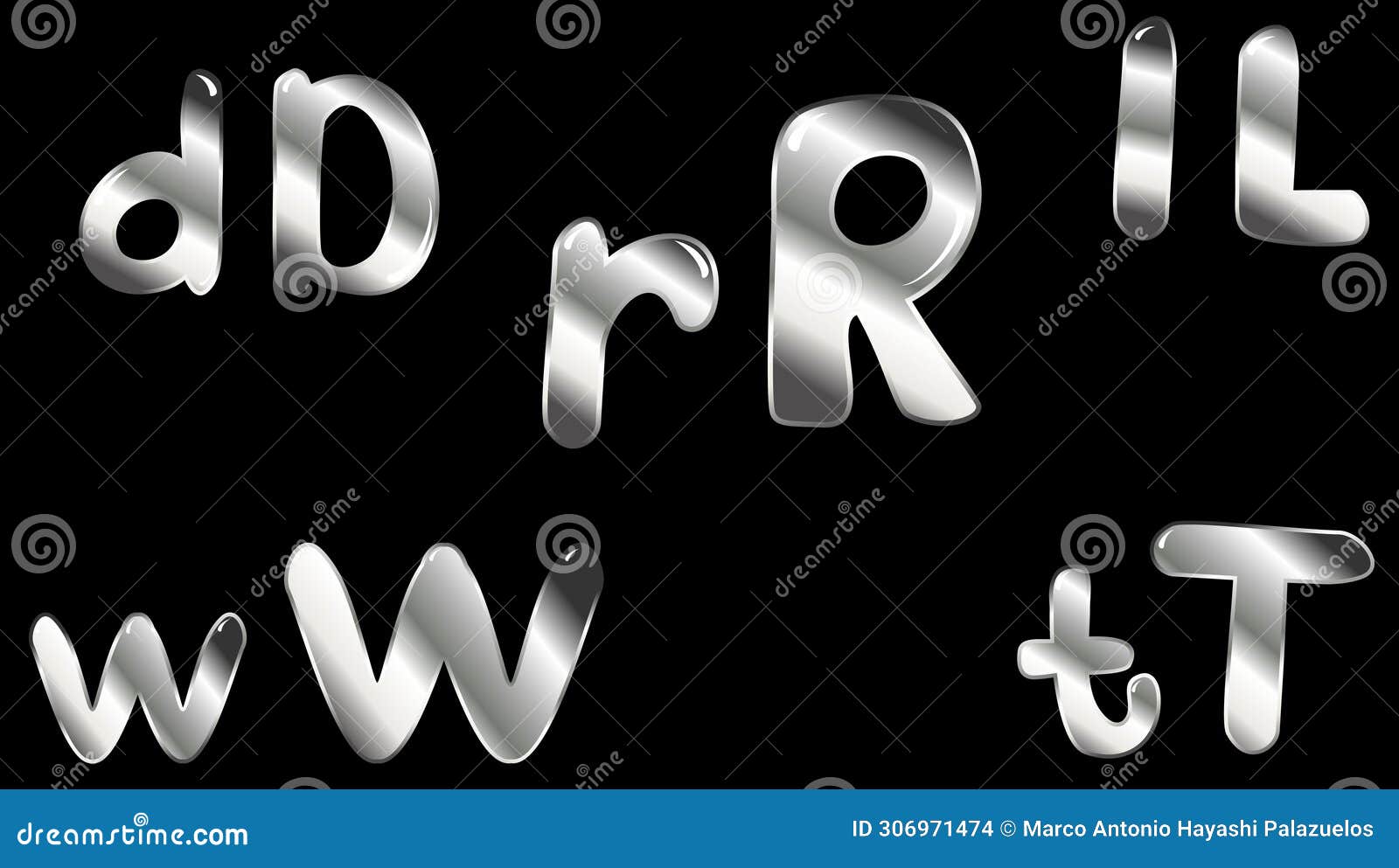 Silver Shiny Alphabet Pack Collection1 Stock Vector - Illustration of ...