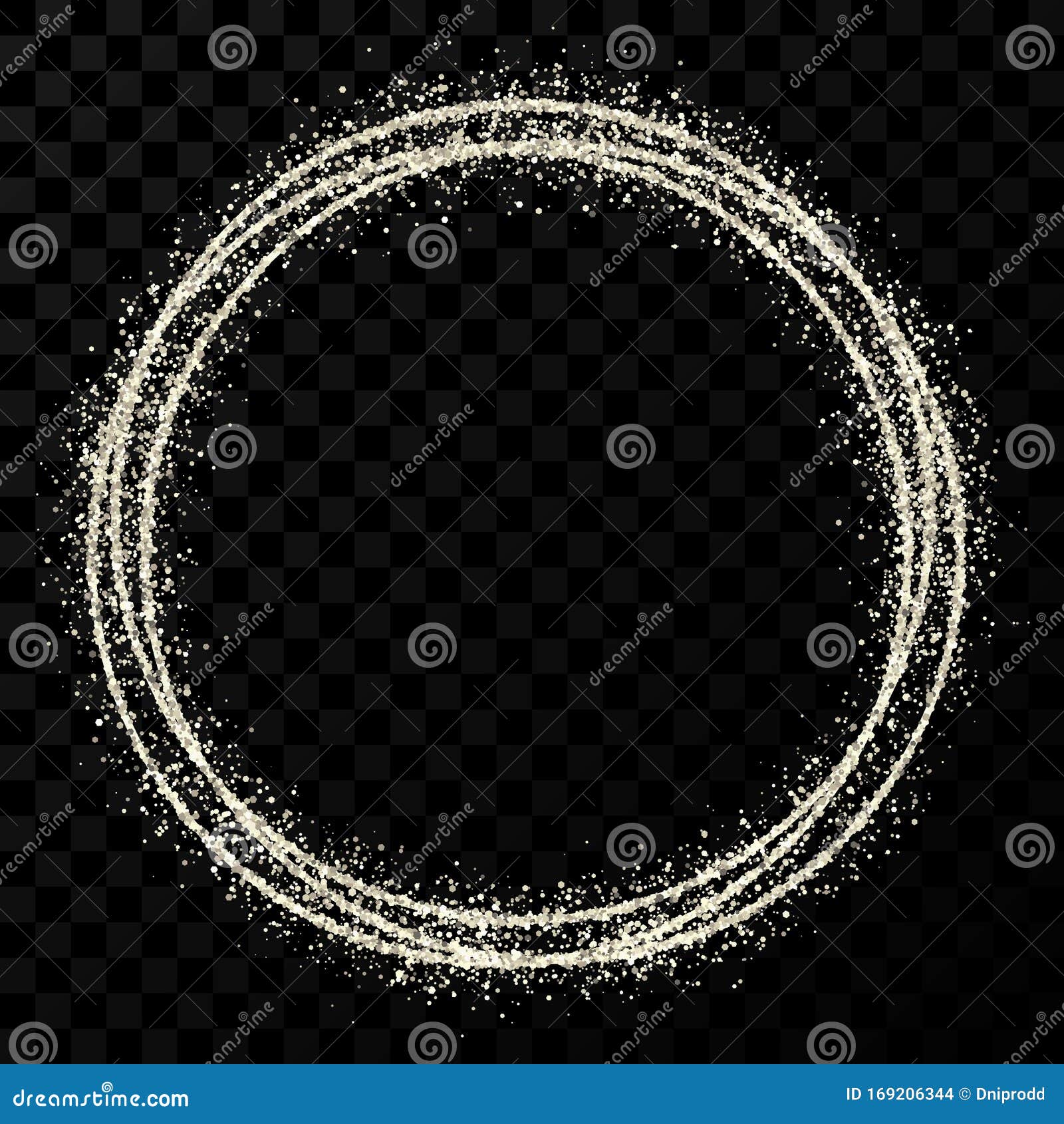 Silver Shiny Circle Frame with Light Effects Stock Vector ...