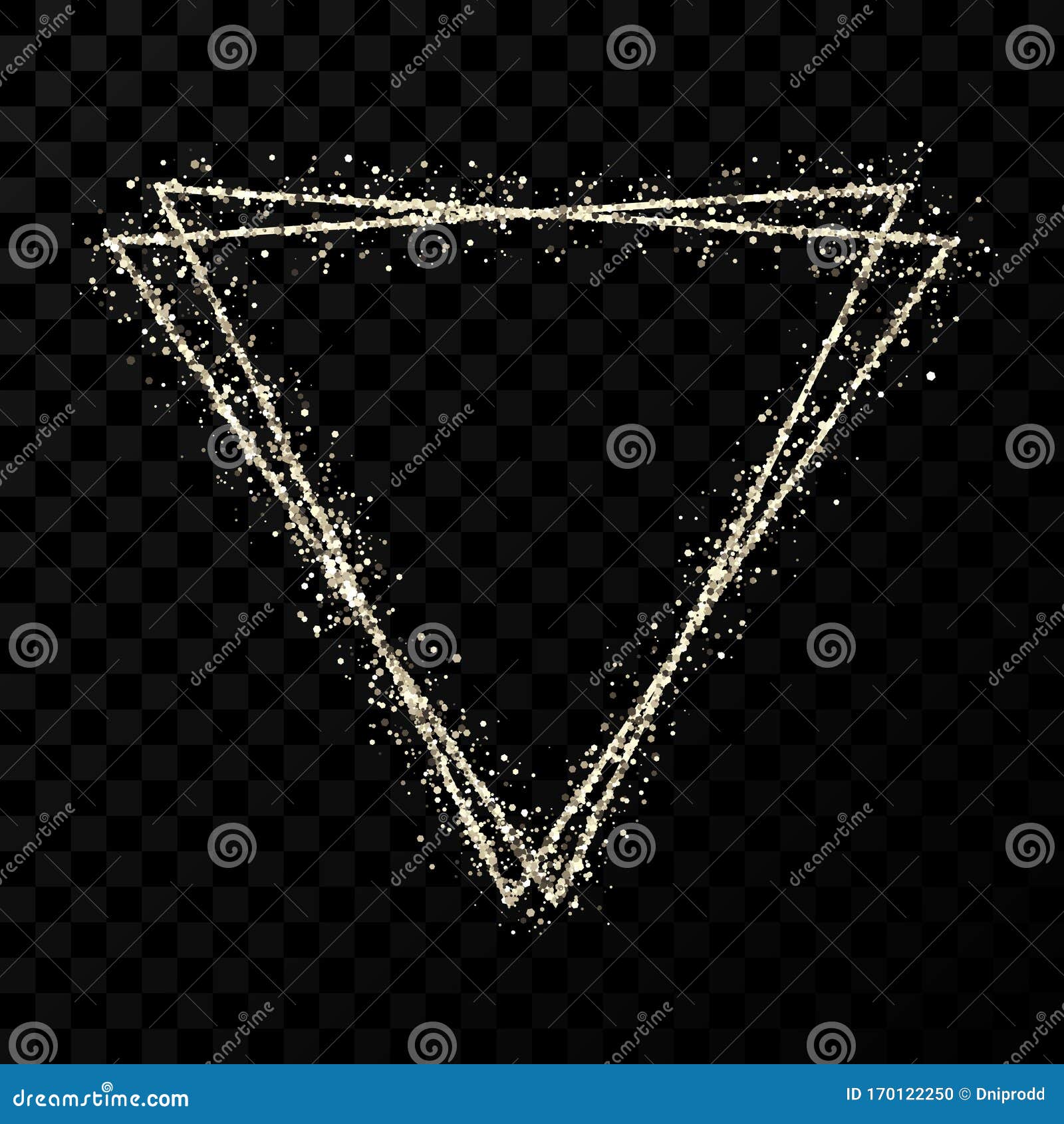Silver Shiny Double Triangle Frame with Light Effects Stock Vector ...