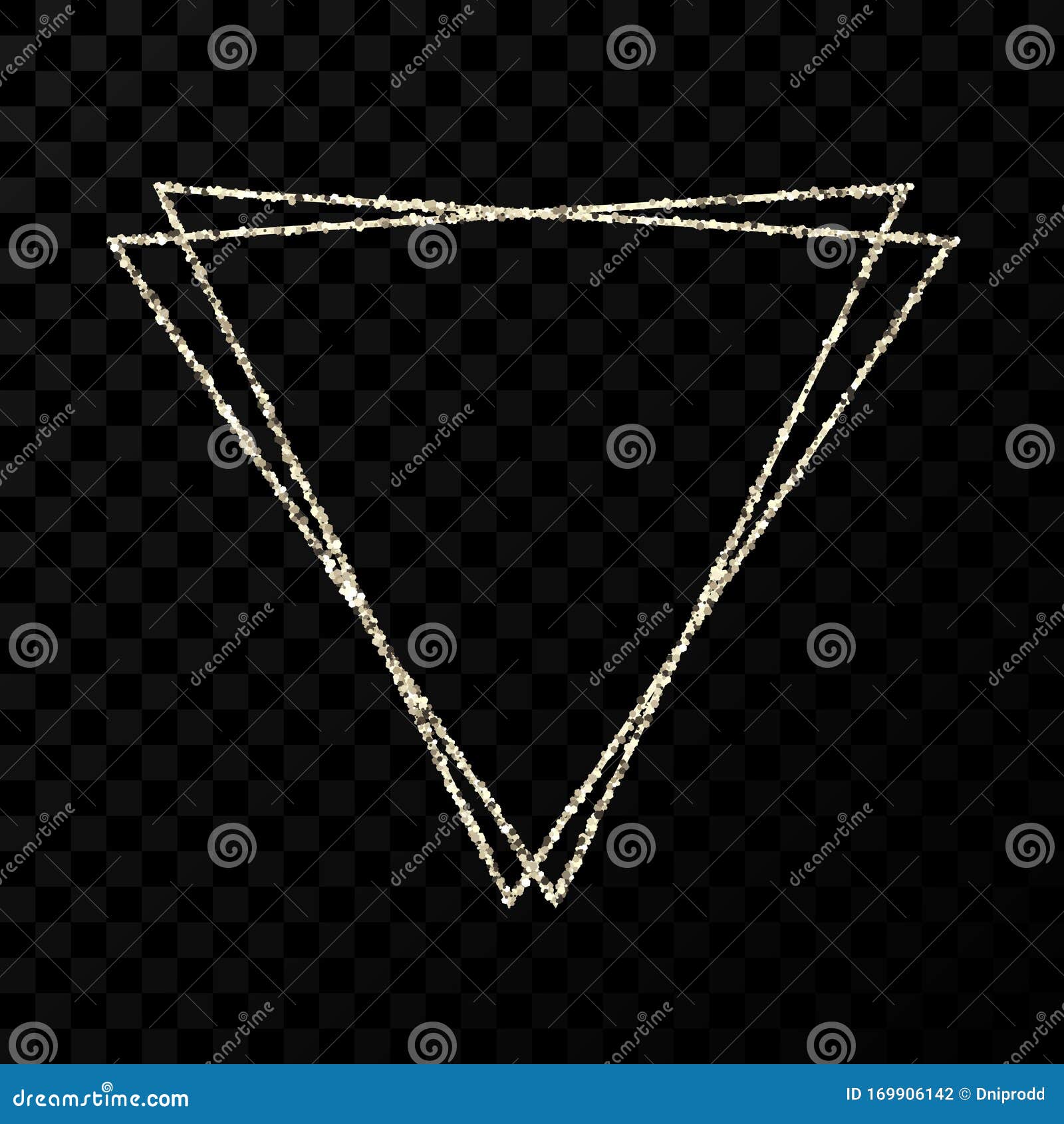 Silver Shiny Double Triangle Frame with Light Effects Stock Vector ...