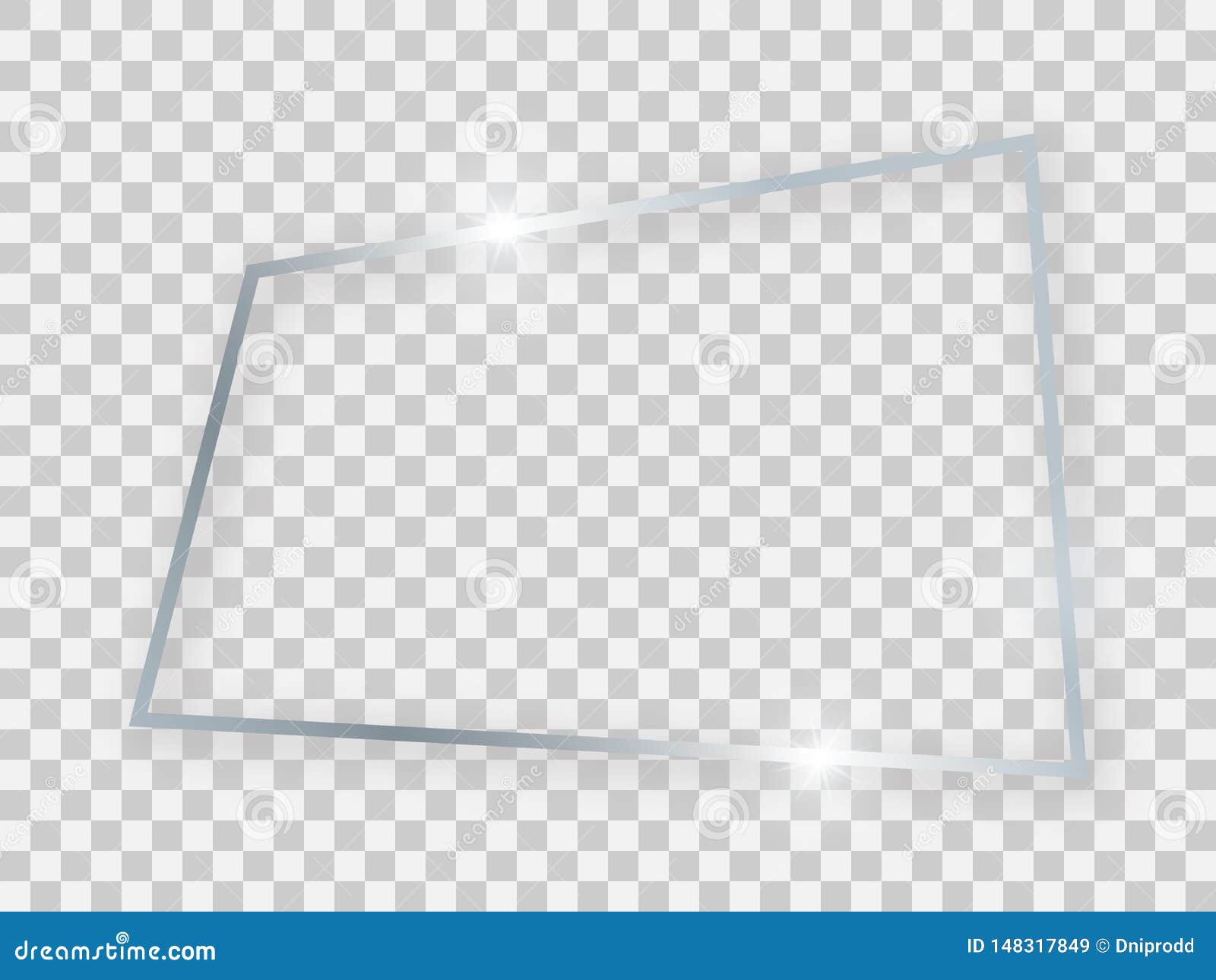 Silver Shiny Rectangular Frame Stock Vector - Illustration of ...