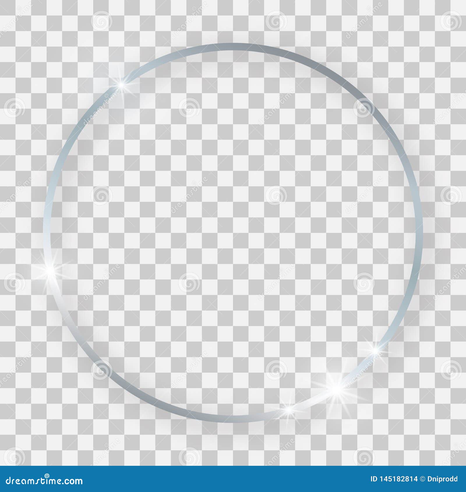 Silver Shiny Round Frame with Glowing Effects Stock Vector ...