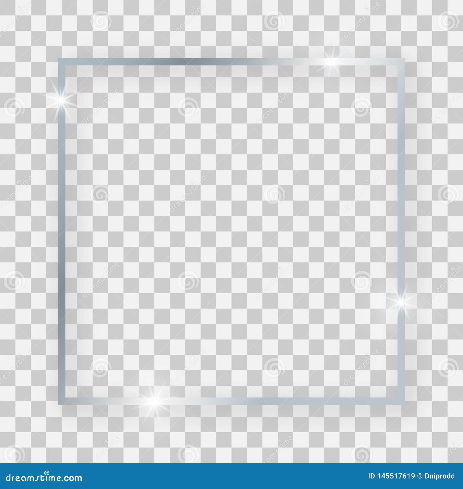 Silver Shiny Square Frame with Glowing Effects Stock Vector ...