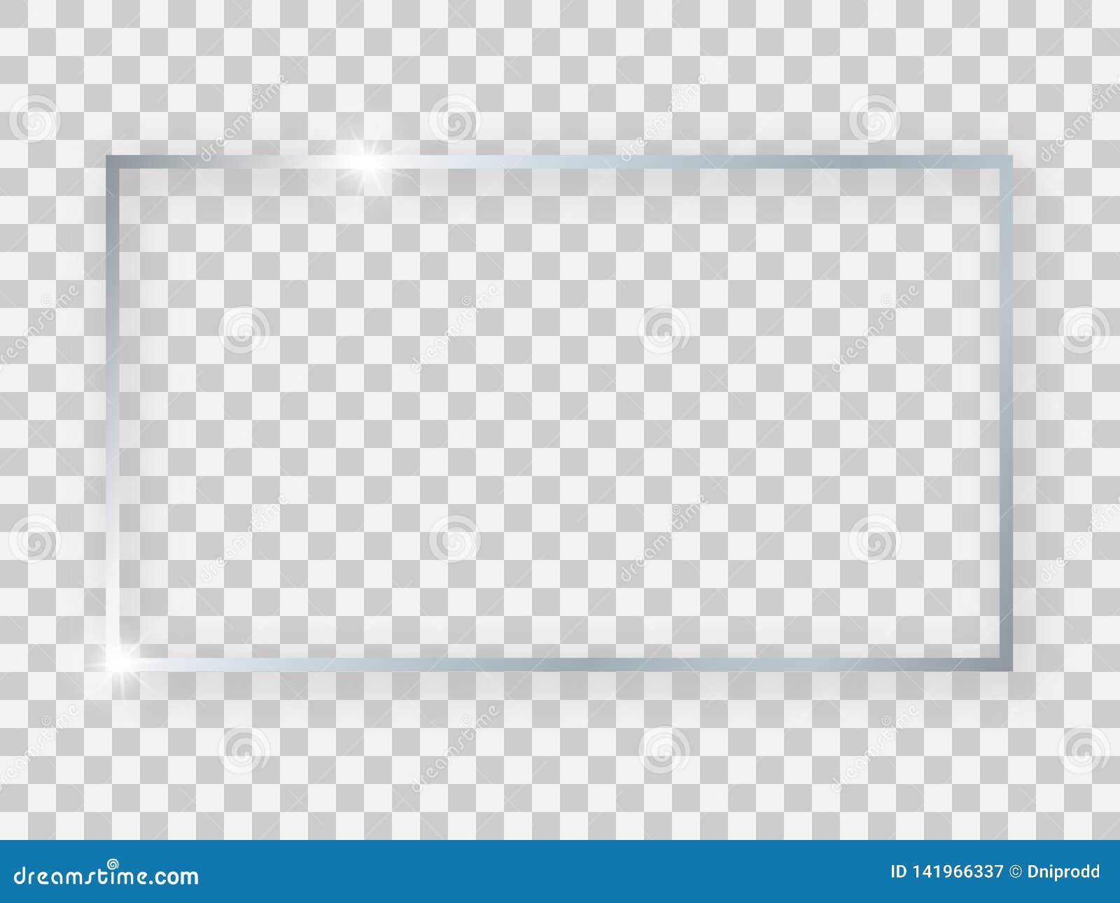 Silver Shiny 16x9 Rectangular Frame Cartoon Vector | CartoonDealer.com ...