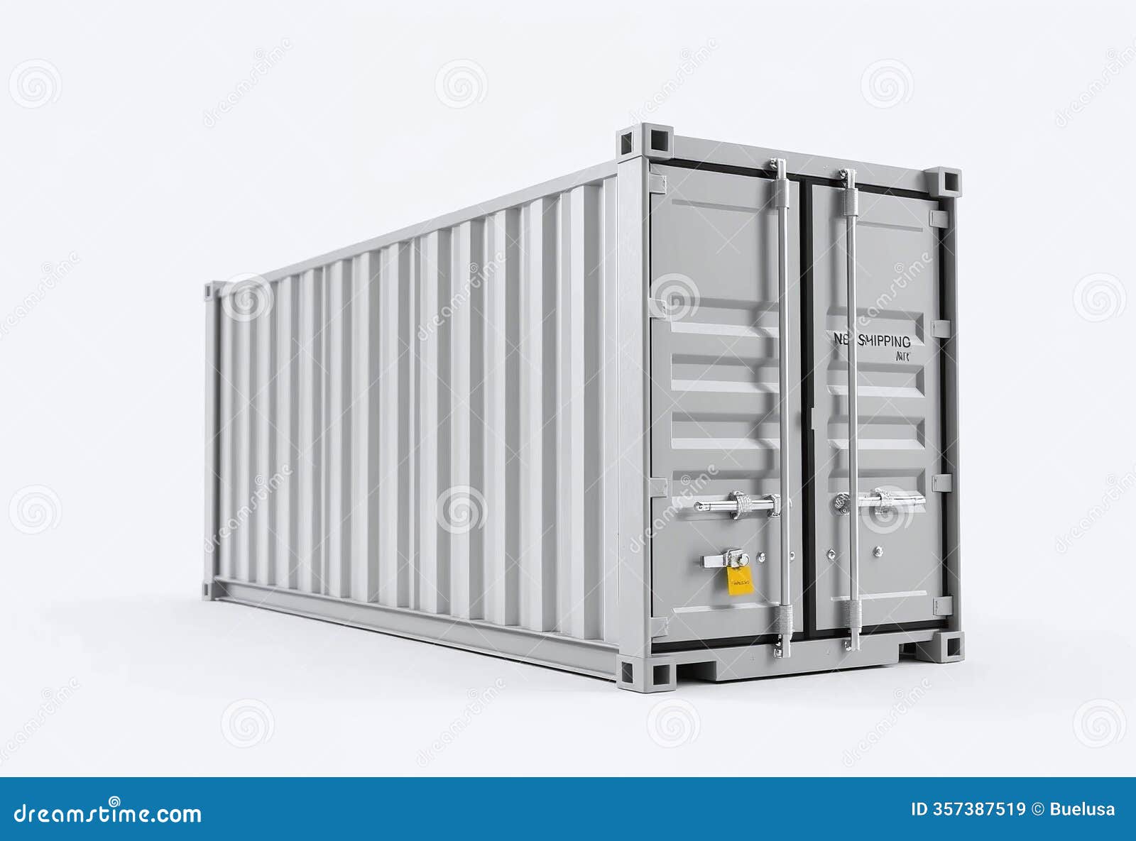 Silver Shipping Container on a Plain Background, Showcasing Industrial ...