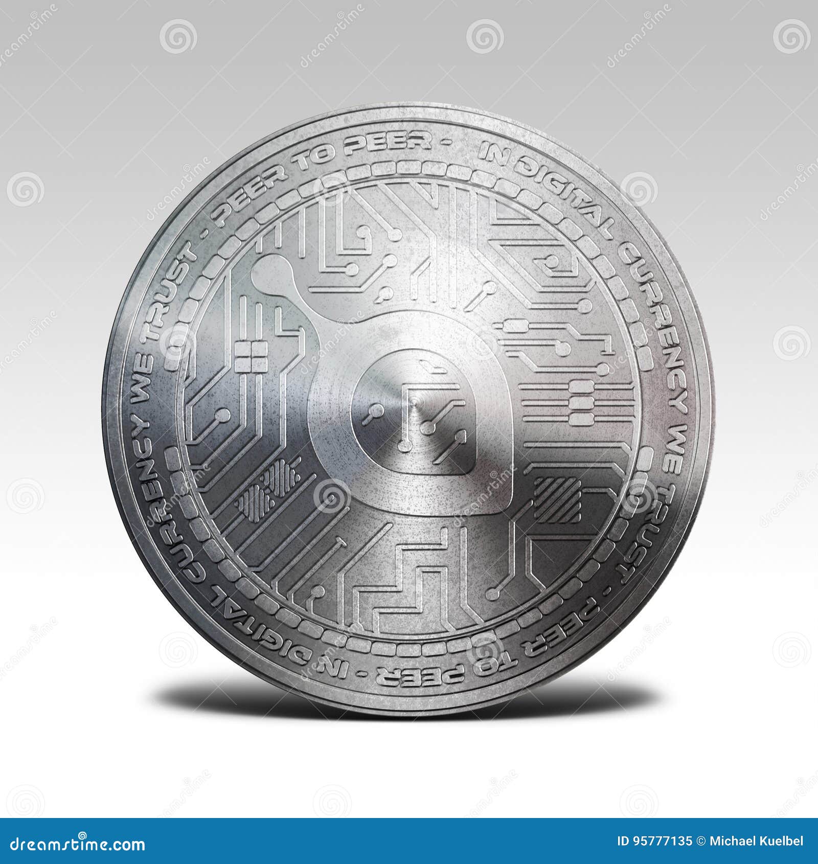 Silver Siacoin Coin Isolated on White Background 3d Rendering Stock ...